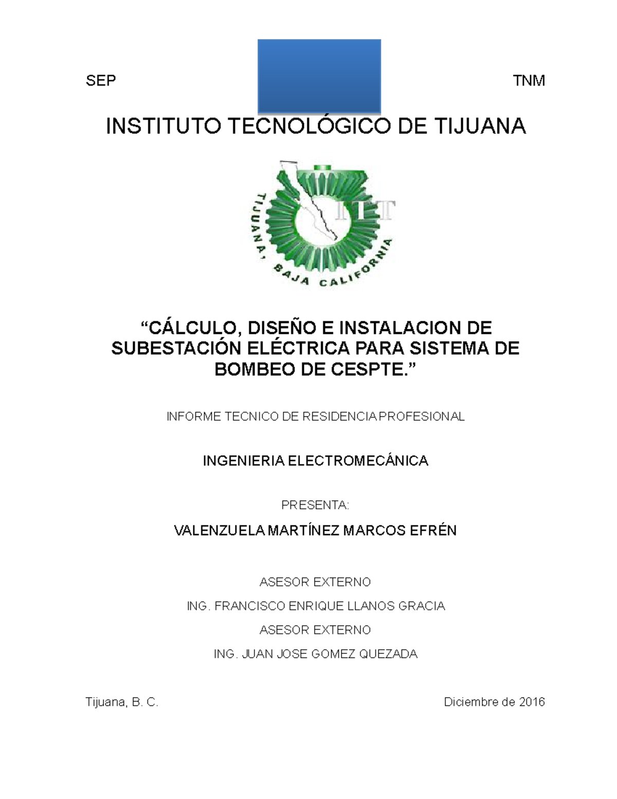 Informe técnico de residencia profesional - Subestaciones Eléctricas ...