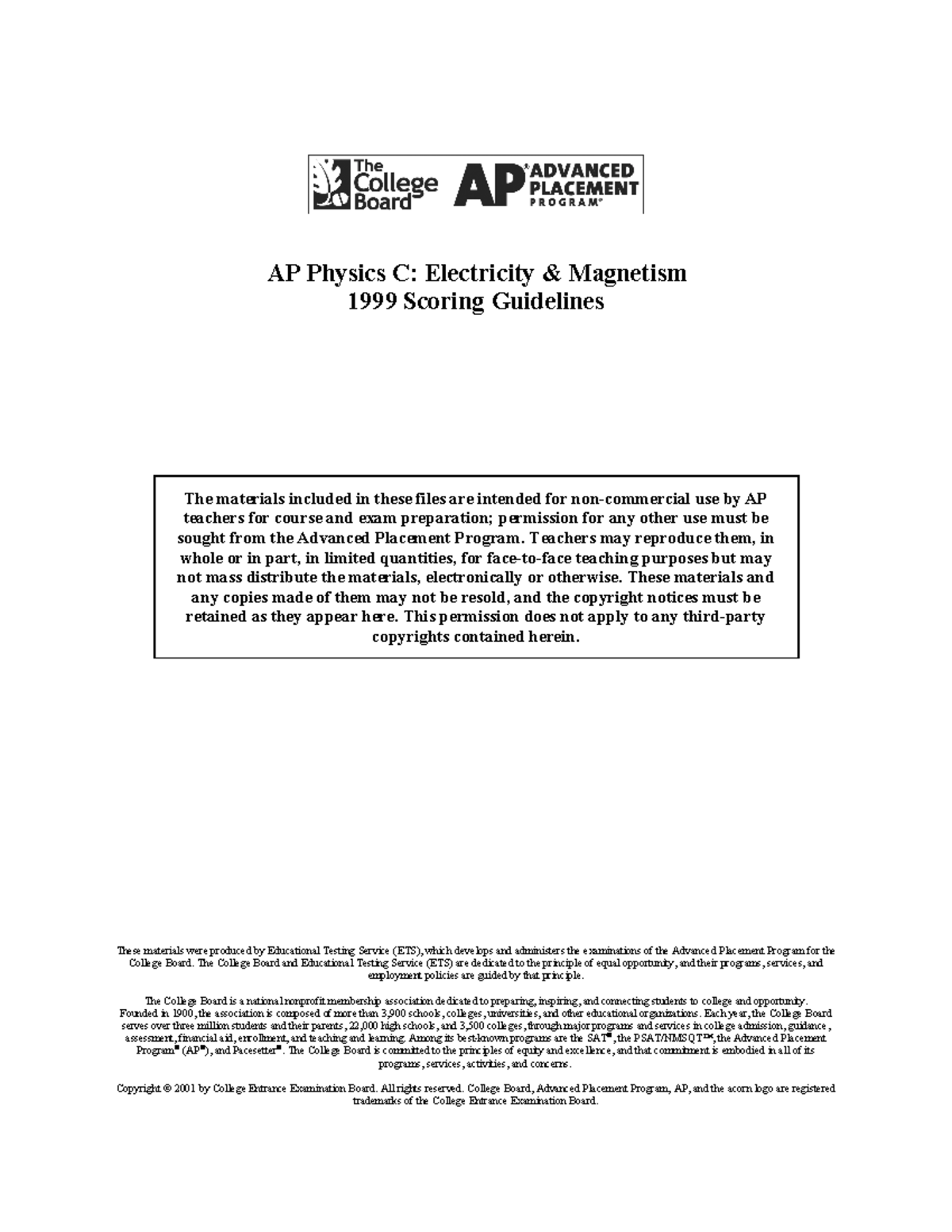 Sg physics c em 99-6 - Check it out - AP Physics C: Electricity ...