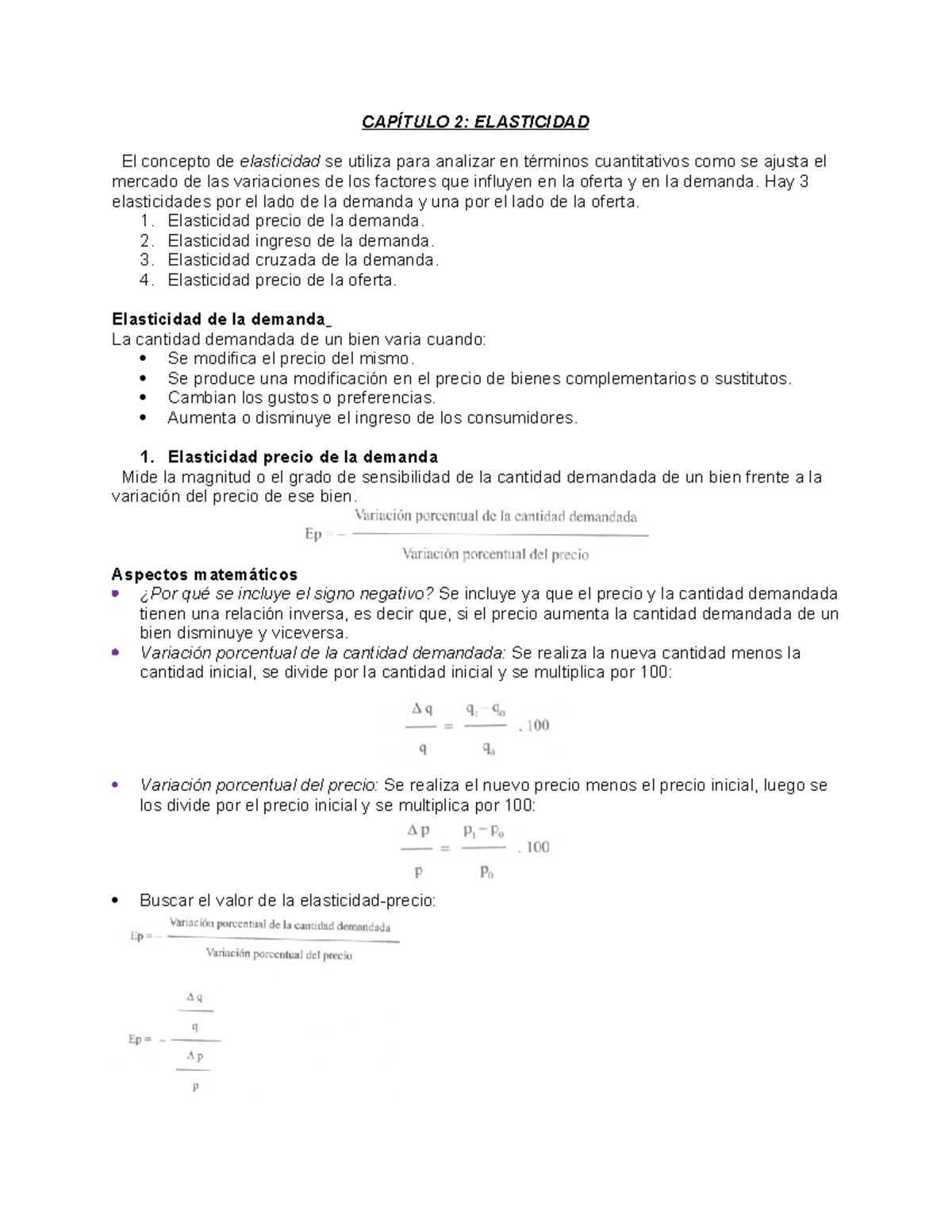 Cap 2 - ECO Di Pelino - Resumen del capítulo. - CAPÍTULO 2: ELASTICIDAD El concepto de ...