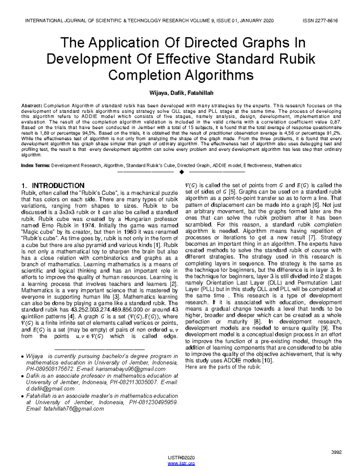 The Application Of Directed Graphs In Development Of Effective Standard Rubik Completion ...