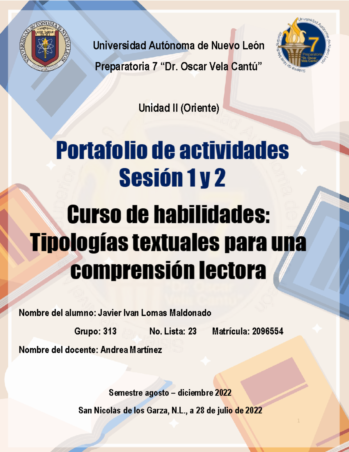 JILM Etapa 1 TTCL - ####### 1 Nombre del alumno: Javier Ivan Lomas Maldonado Grupo: 313 No ...