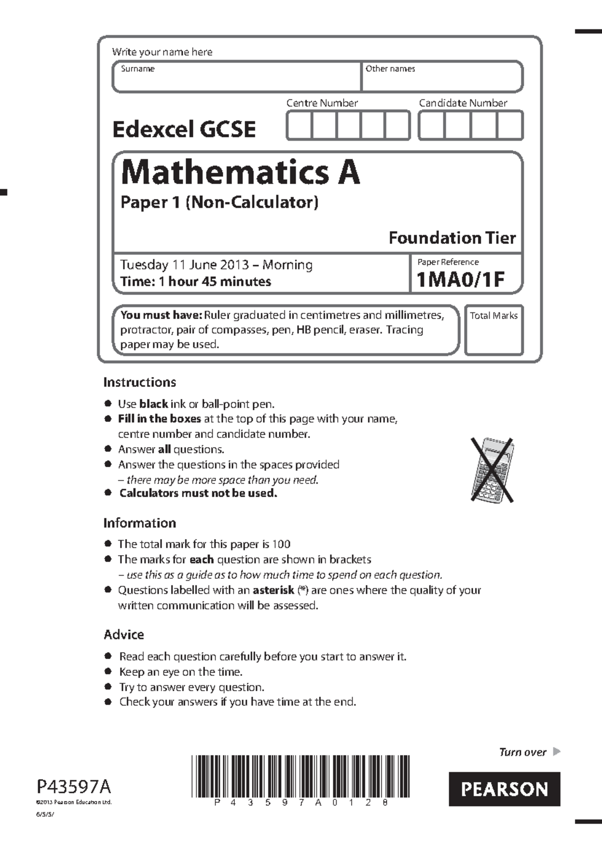 1MA0 1F que 2013 0611 - math lecture notes and practice material and ...