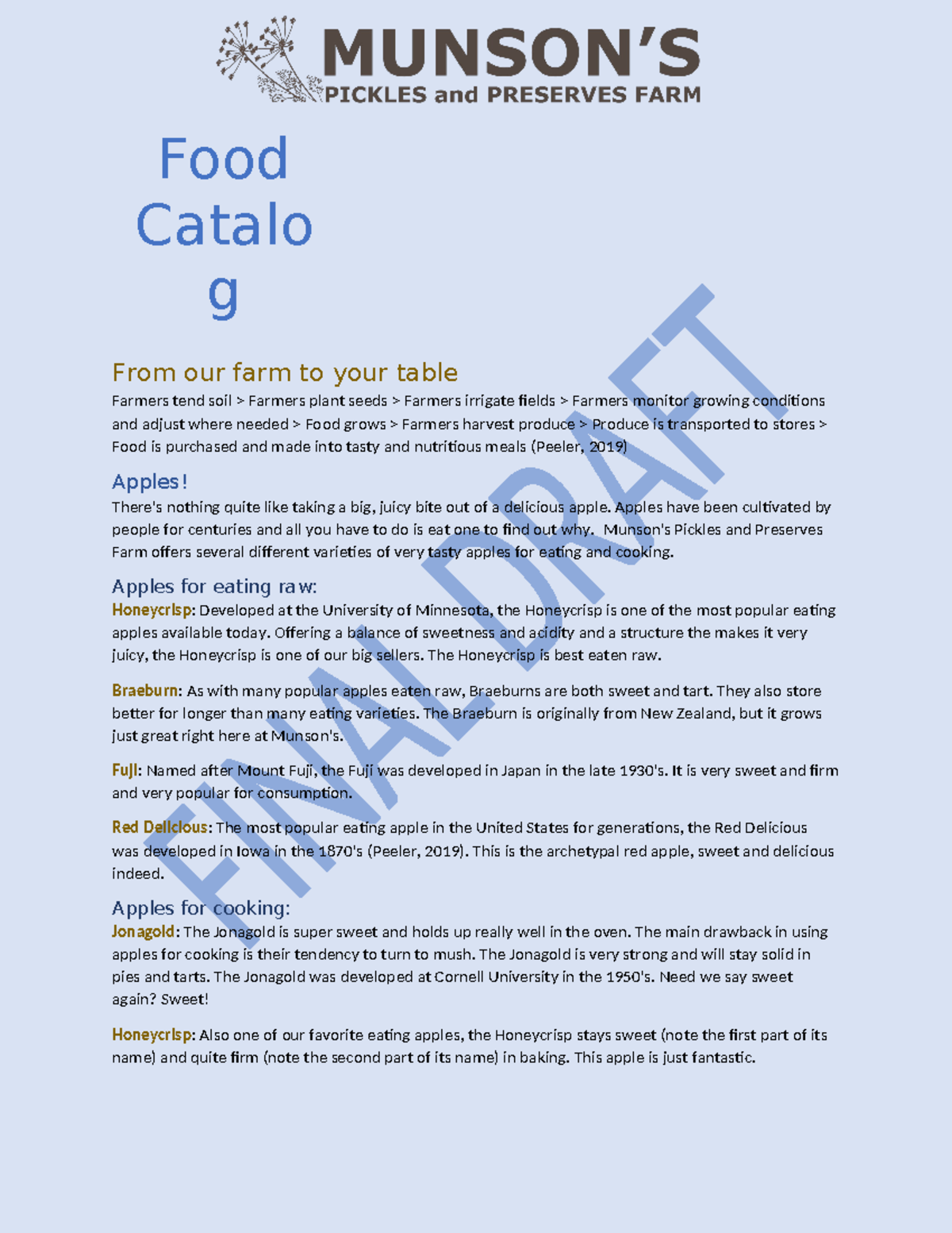 Cornerstone food catalog Nishitha Puli - From our farm to your table ...