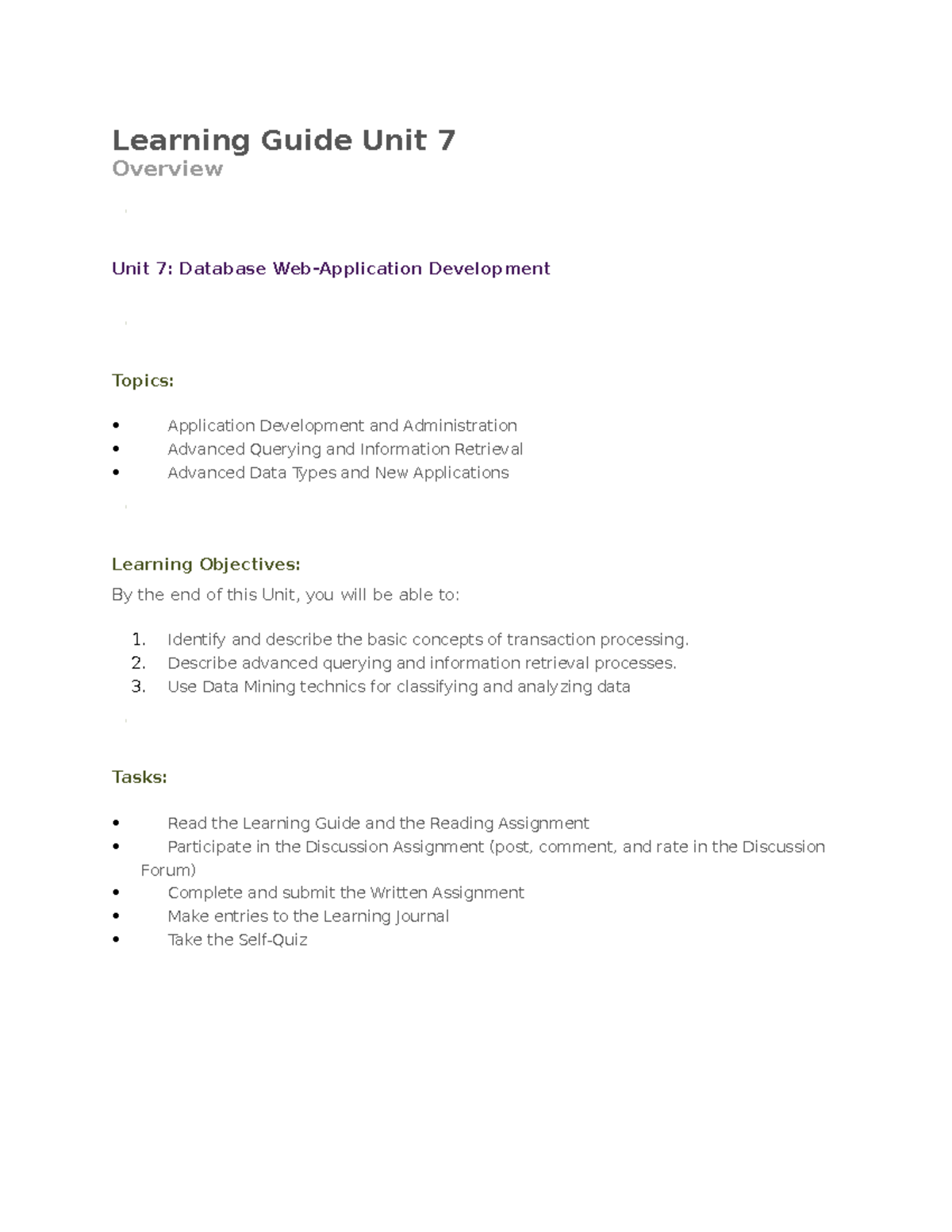 Learning Guide Unit 7 - Describe advanced querying and information ...