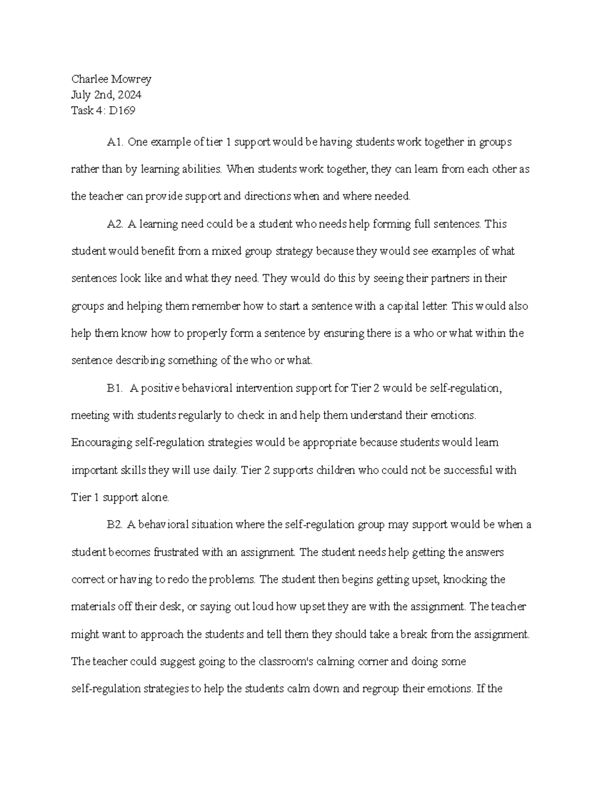 Task 4 d169 - task 4 passed - Charlee Mowrey July 2nd, 2024 Task 4: D ...