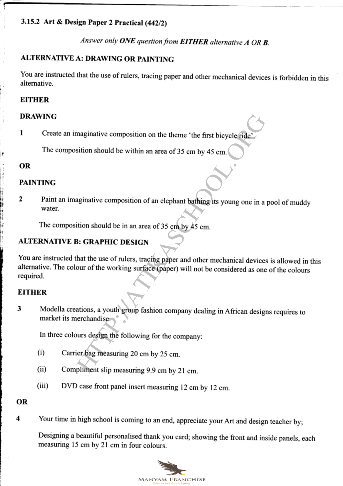 2017-art design pp2 quiz- kcse 2017 - atika school - 003-786 - Diploma ...