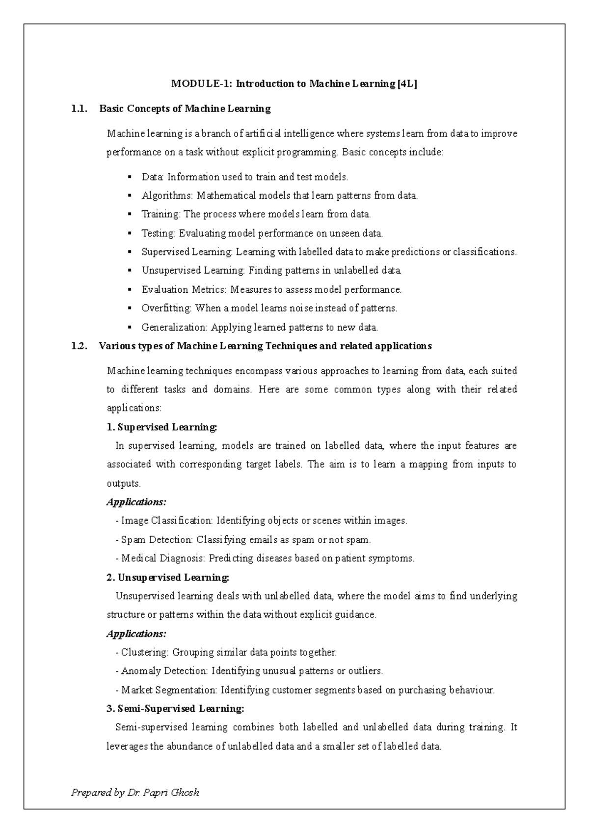 Machine Learning Basic Concepts Of Machine Learning Machine Learning Is A Branch Of Artificial