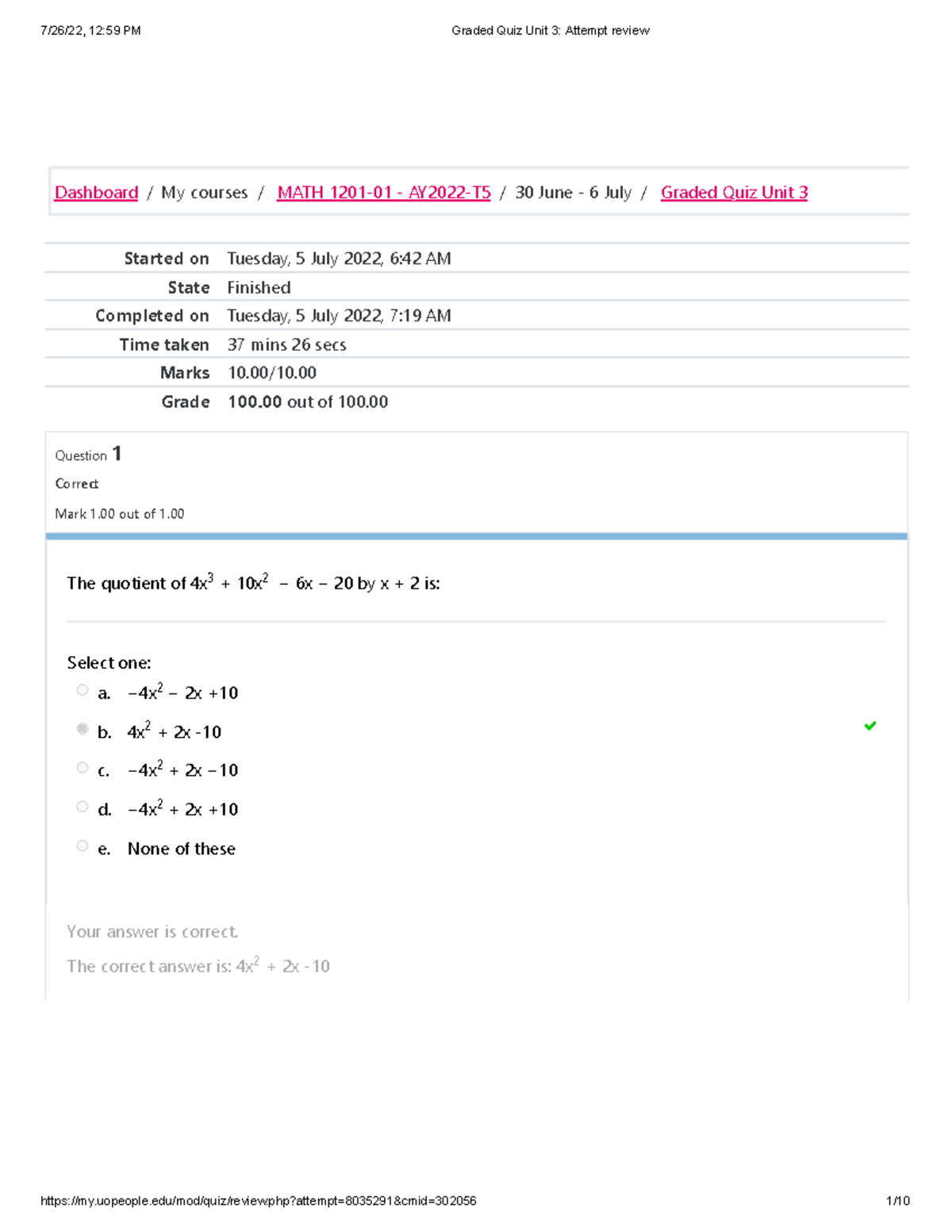 Graded Quiz Unit 3 - Started on Tuesday, 5 July 2022, 6:42 AM State ...