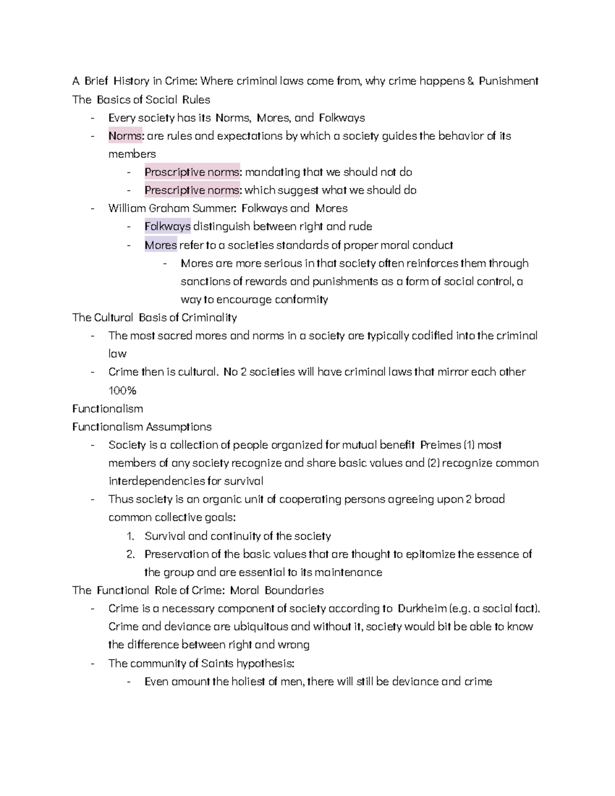 CRIM 1001 week 3 - Teacher: Matthew Greife - A Brief History in Crime ...