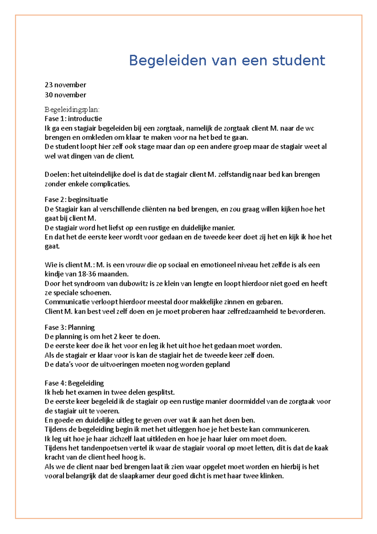 Examen begeleiden stagiair - Begeleiden van een student 23 november 30 ...