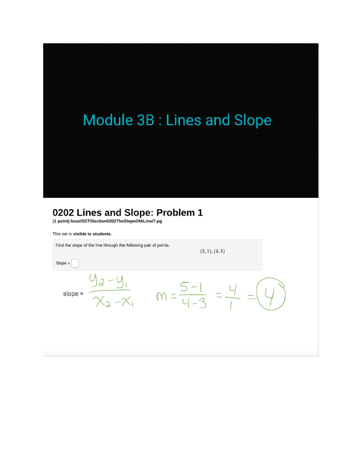 (Module 3B) Lines and Slope - MAT 214 - Studocu