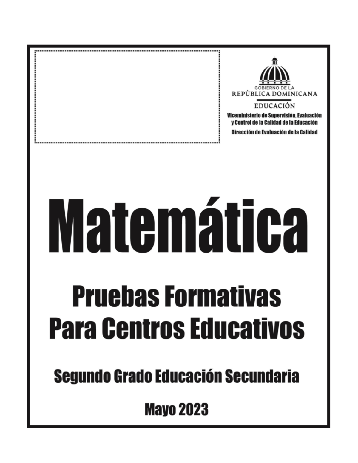 Prueba De Matematica 2do Secundaria Ministerio De Educación Prueba 4581