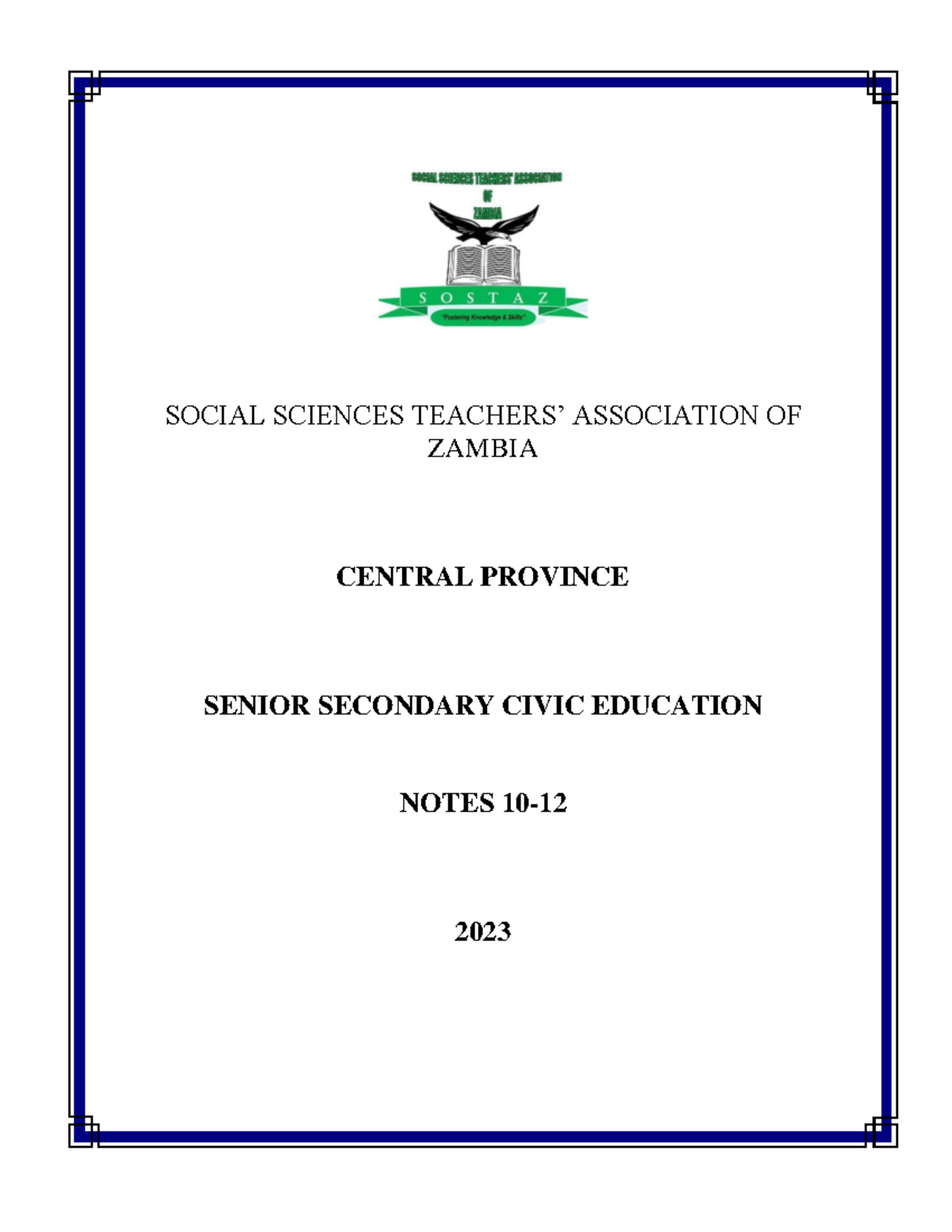 Central Civic Education Updated - SOCIAL SCIENCES TEACHERS‟ ASSOCIATION ...
