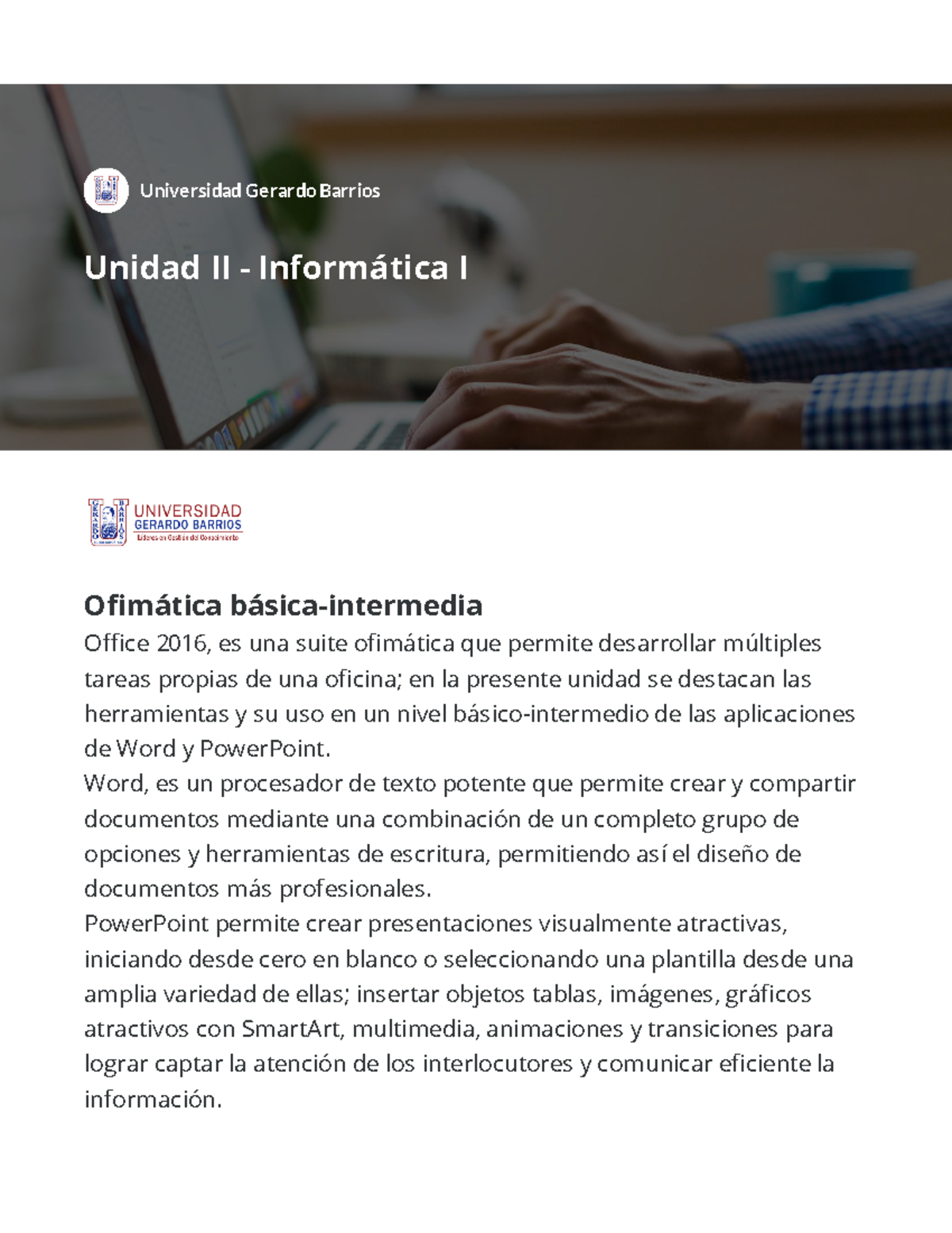 Unidad ii informatica i p KZBb H 7C - Ofimática básica-intermedia ...