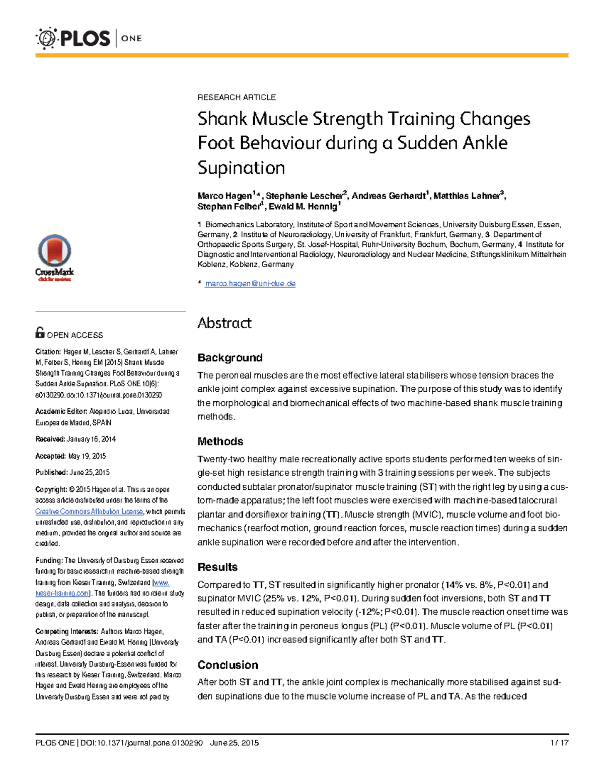 File - Artigo - ####### RESEARCH ARTICLE Shank Muscle Strength Training ...