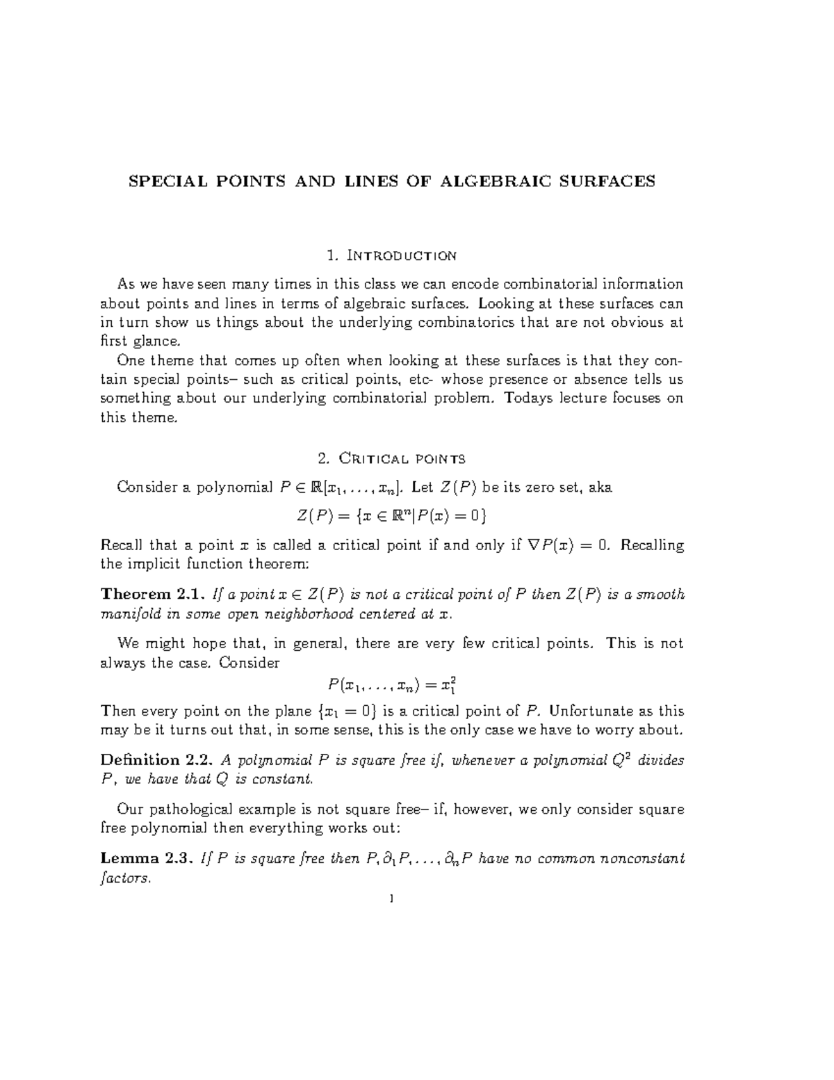 The Polynomial Method Lecture 14 - Introduction As we have seen many ...