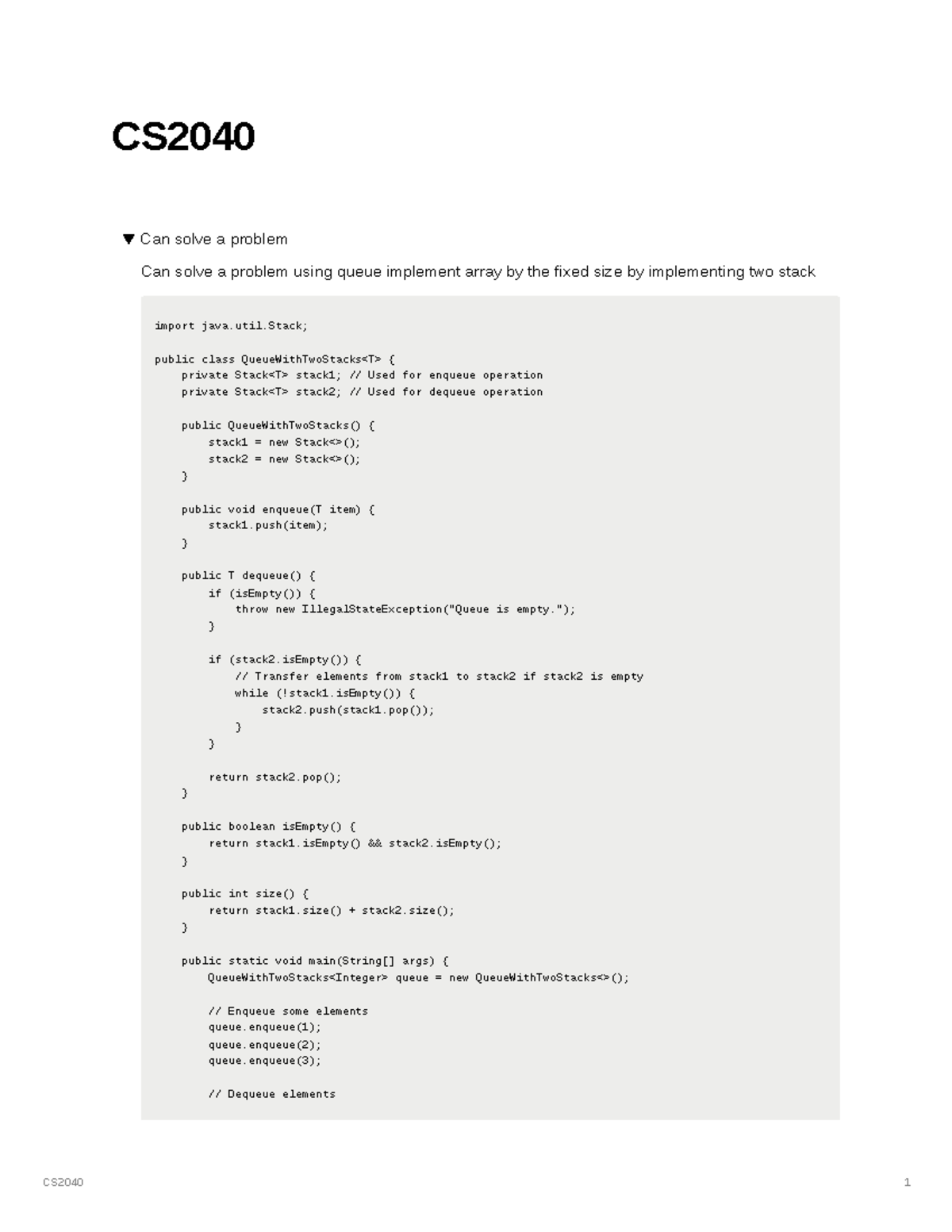 Cheatsheet Cs Can Solve A Problem Can Solve A Problem Using Queue Implement Array By The Fixed