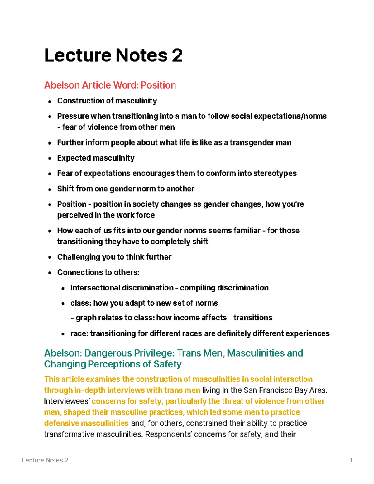 Lecture Notes 2 - Professor Kelly Giles - Lecture Notes ԇ Ԇ Lecture ...