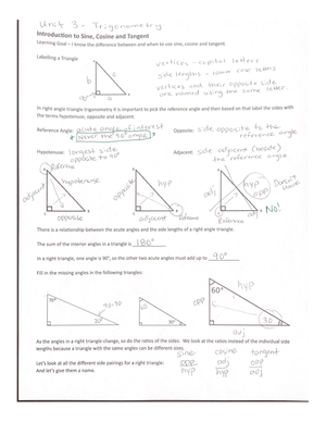 Lesson 1 Similar Triangles Notes 2021 - Studocu