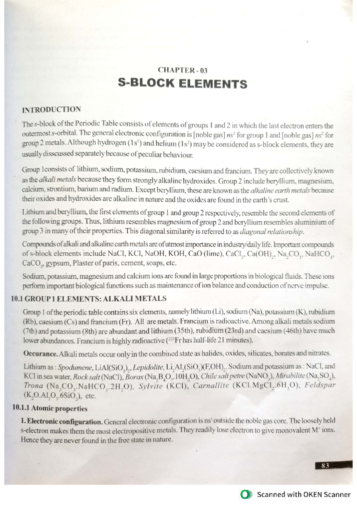 S block elements - detailed notes - Chemistry - Studocu