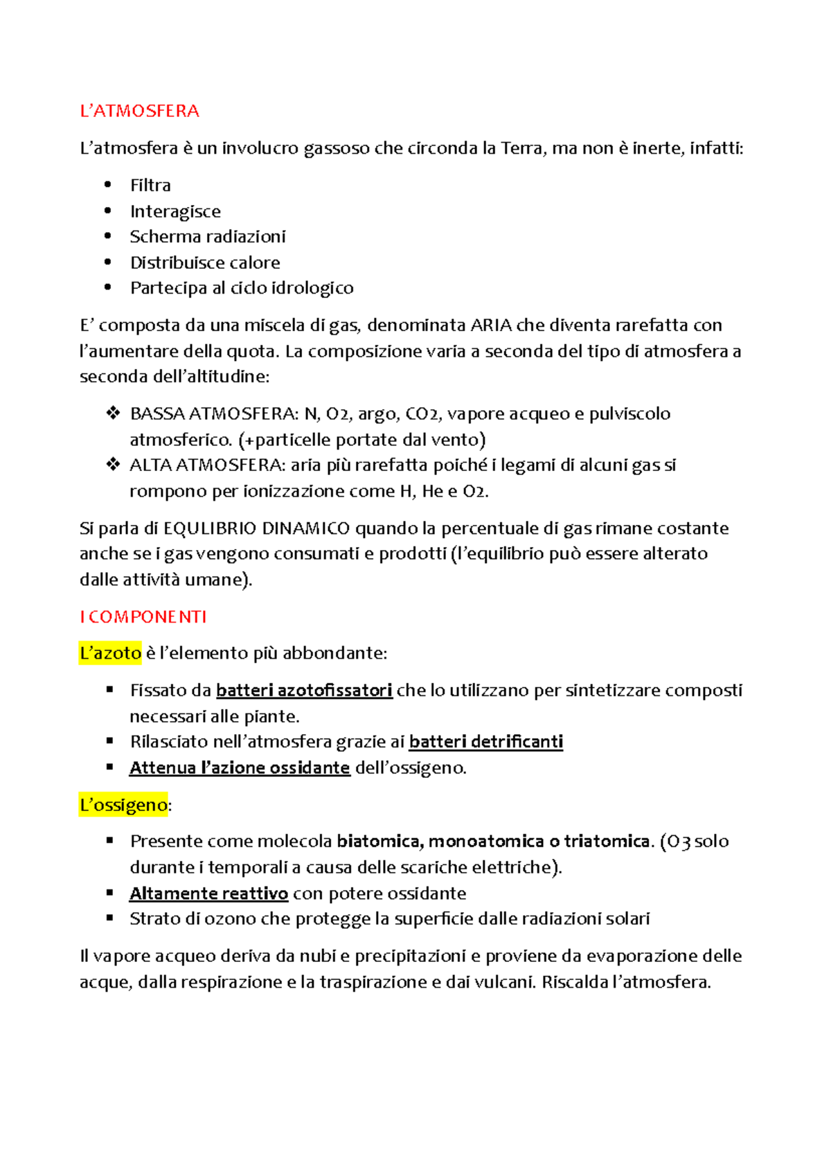 Atmosfera - L’ATMOSFERA L’atmosfera è un involucro gassoso che circonda ...