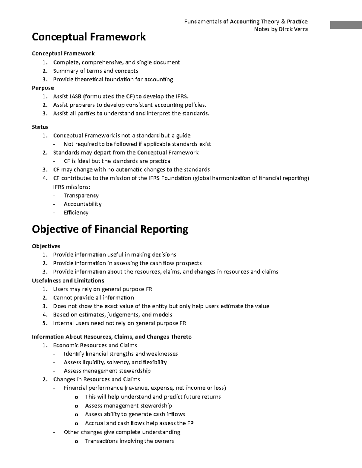 Conceptual Framework - Fundamentals of Accounting Theory & Practice 1 ...