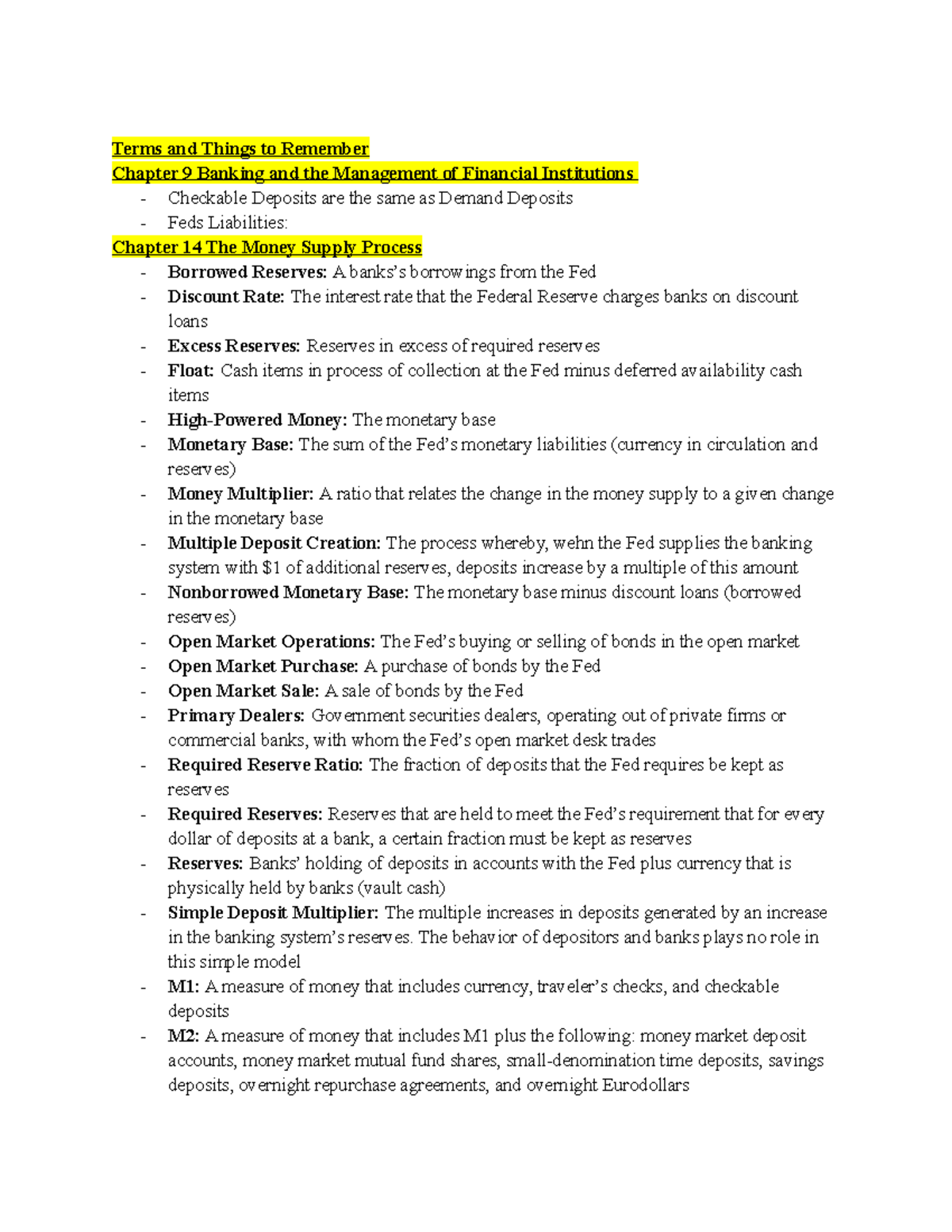 Terms and Things to Remember - Terms and Things to Remember Chapter 9 ...