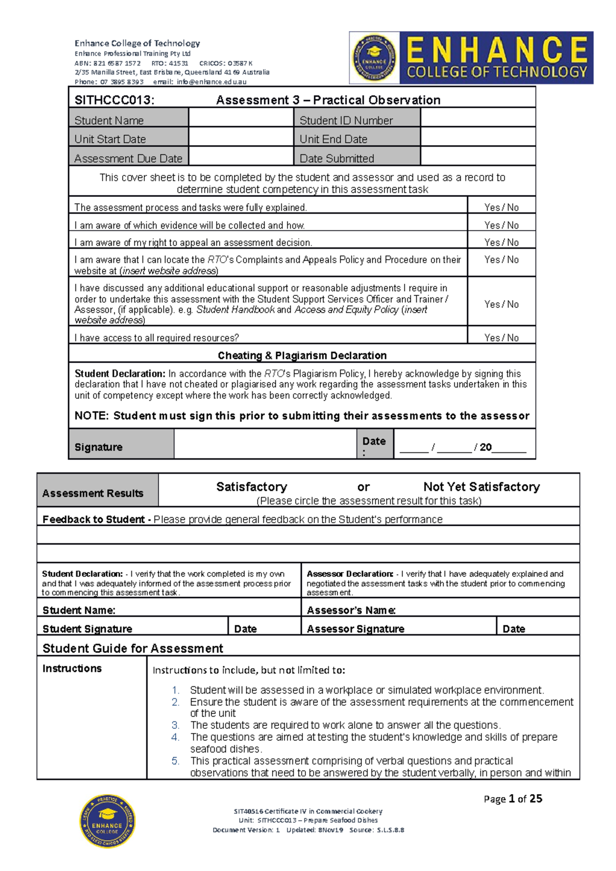 3. Assessment Task 3 - Practical Observation - Enhance Professional ...