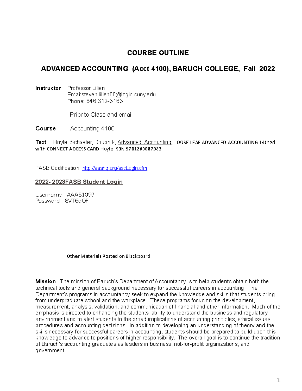 Acct4100outlinerev - financial accounting 4100 project outlines ...