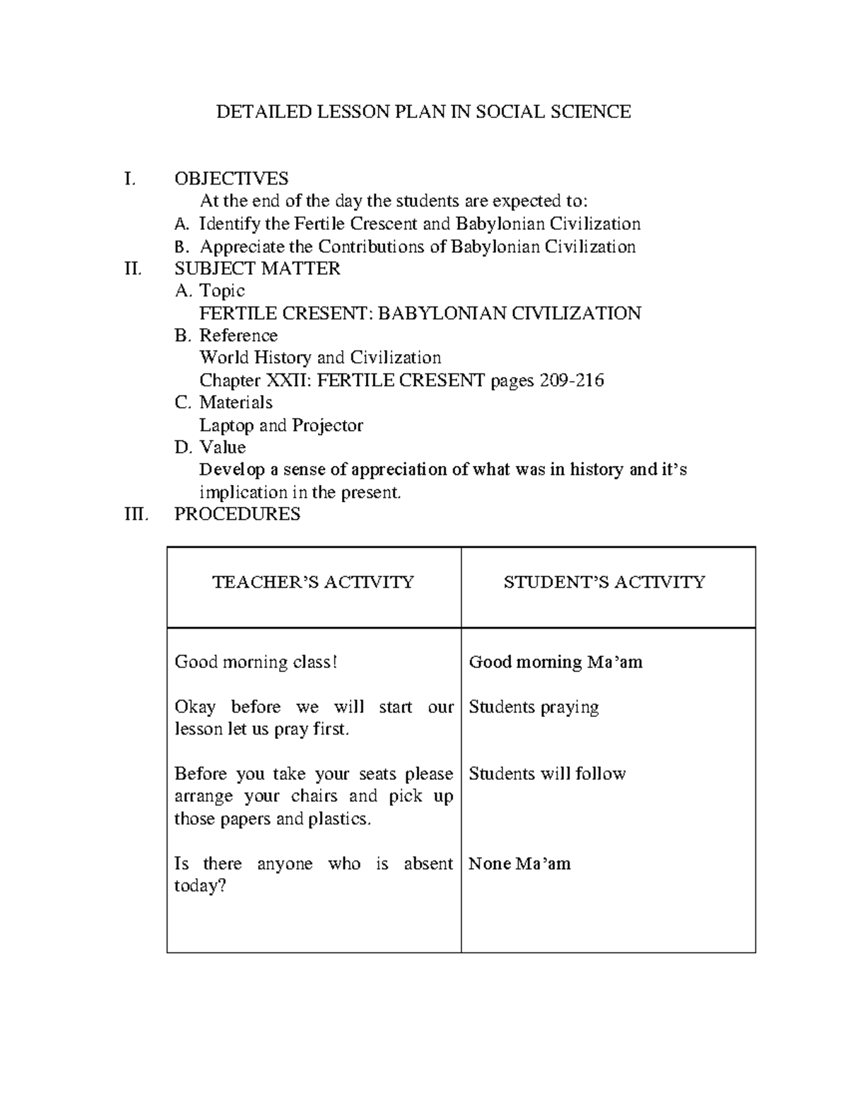Pdfcoffee - third year - DETAILED LESSON PLAN IN SOCIAL SCIENCE I ...