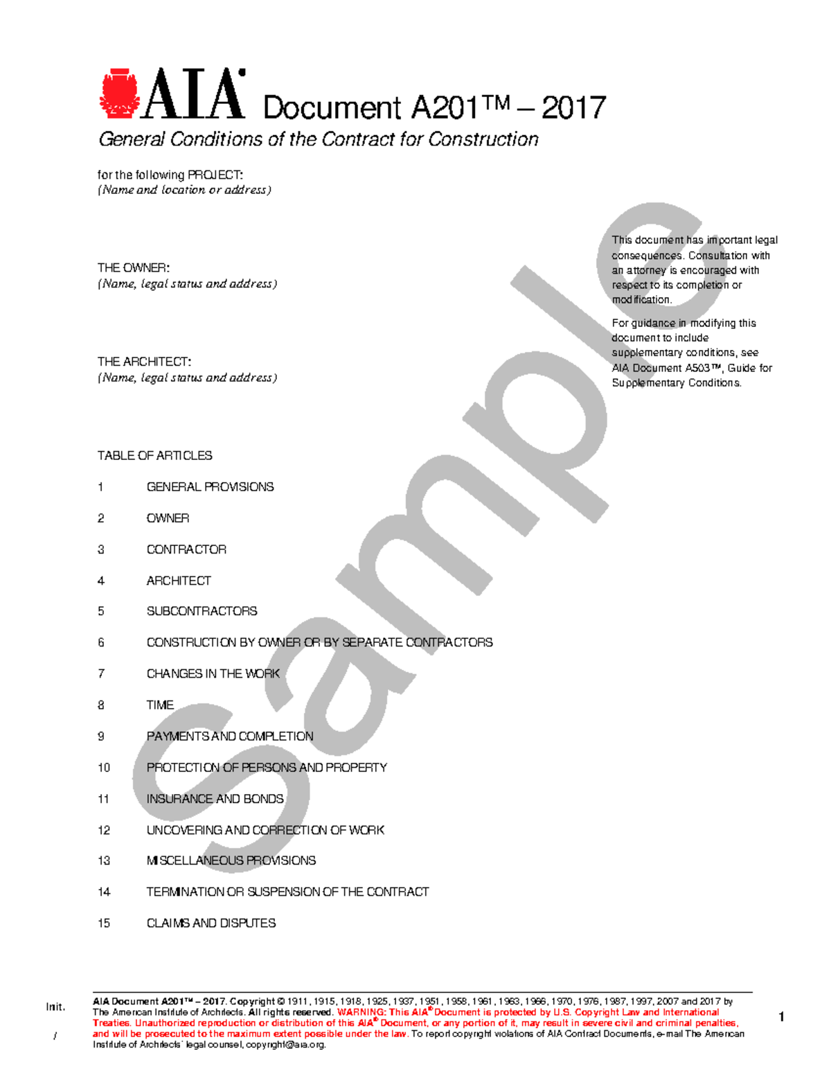 A201 2017 sample (002) - norma - Document A201™ – 2017 General ...