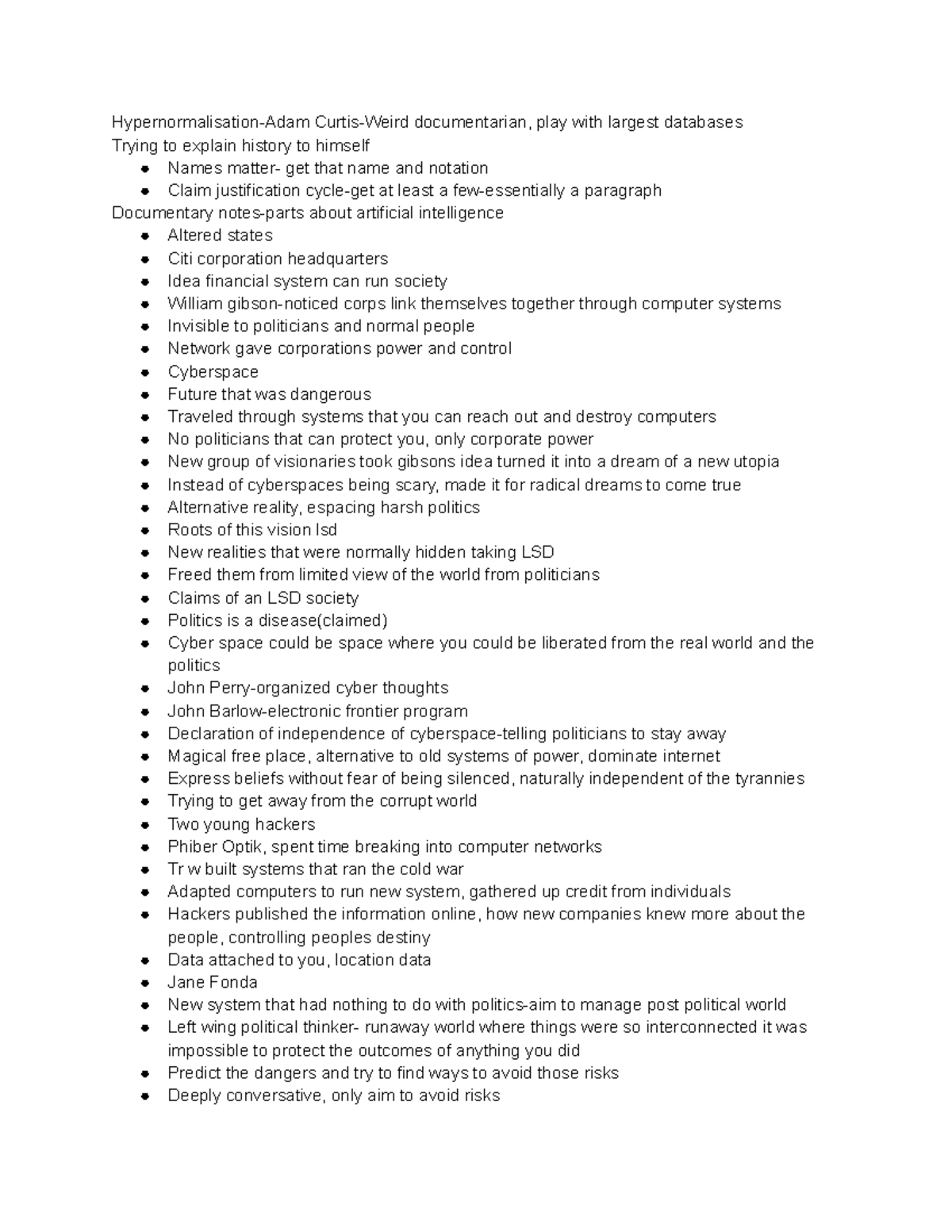 9 23 English Notes - Hypernormalisation-Adam Curtis-Weird documentarian ...