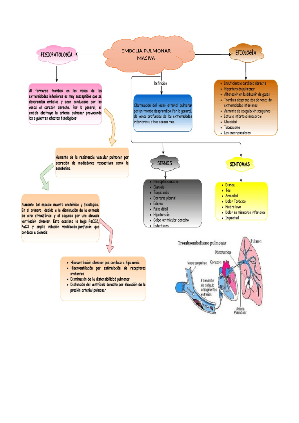 Soporte MAPA - mapas conceptuales - Histología I - EMBOLIA PULMONAR ...