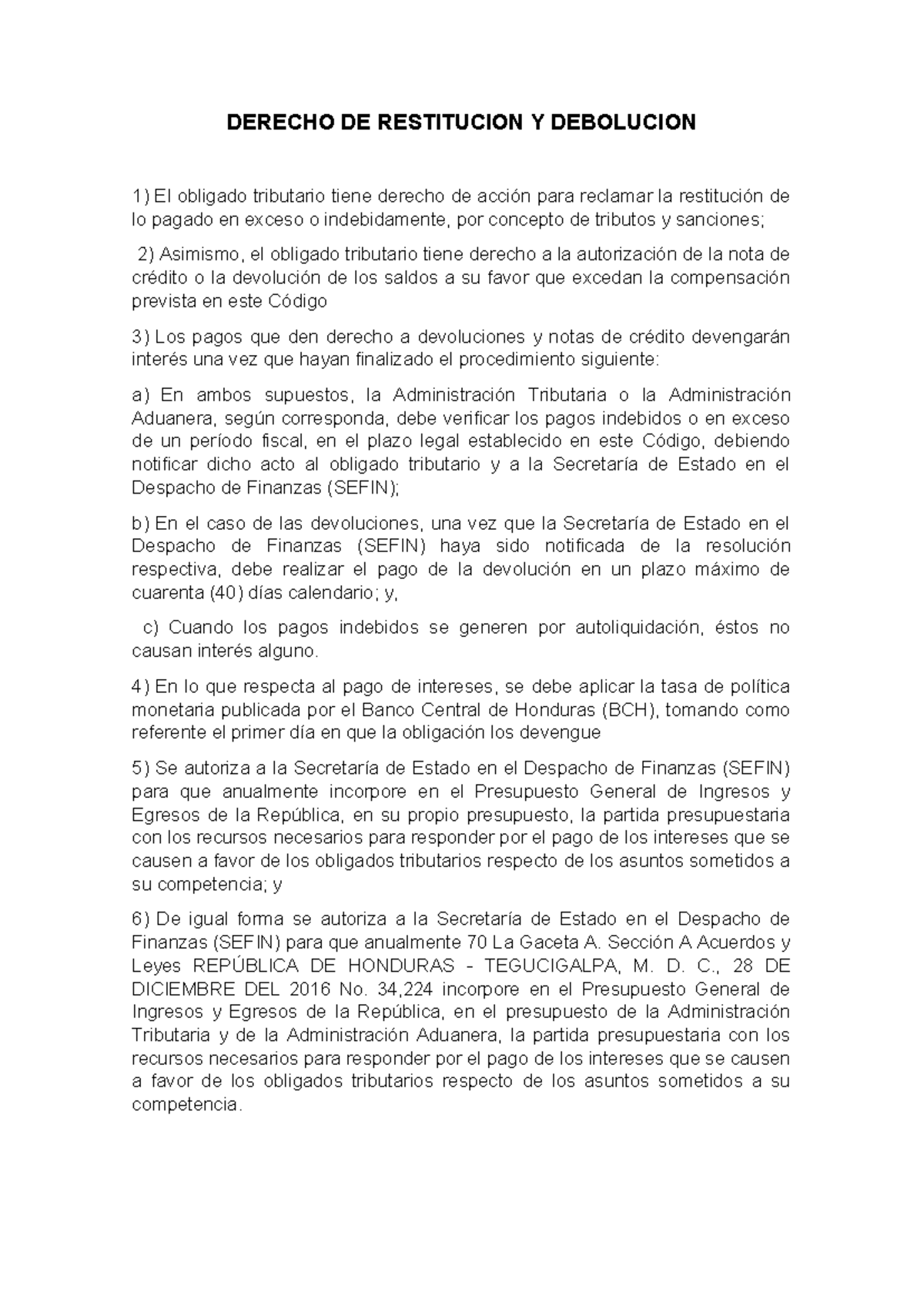 Derecho DE Restitucion Y Debolucion - DERECHO DE RESTITUCION Y ...