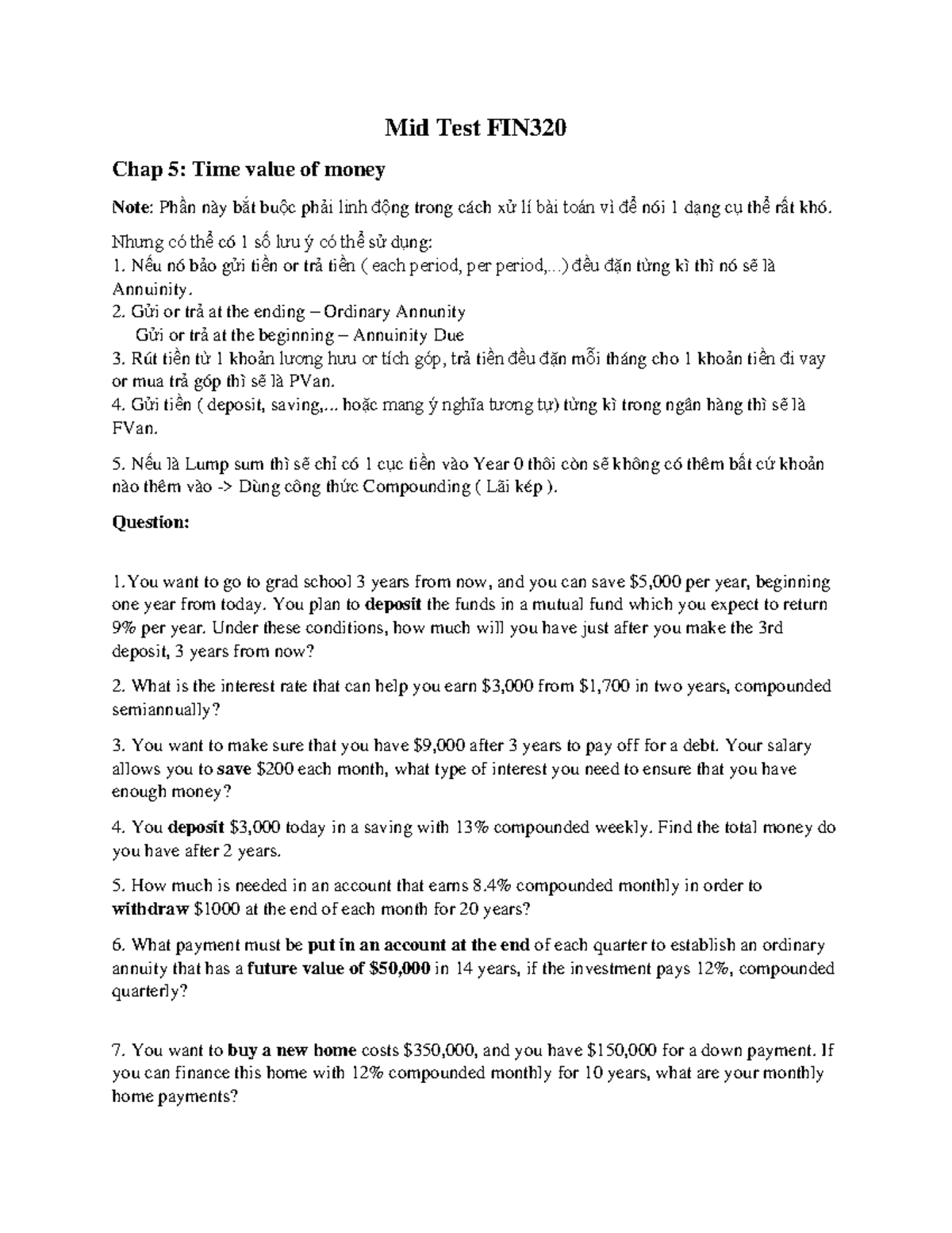 Note ôn tập Midterm - Students compose their own final papers - Mid ...