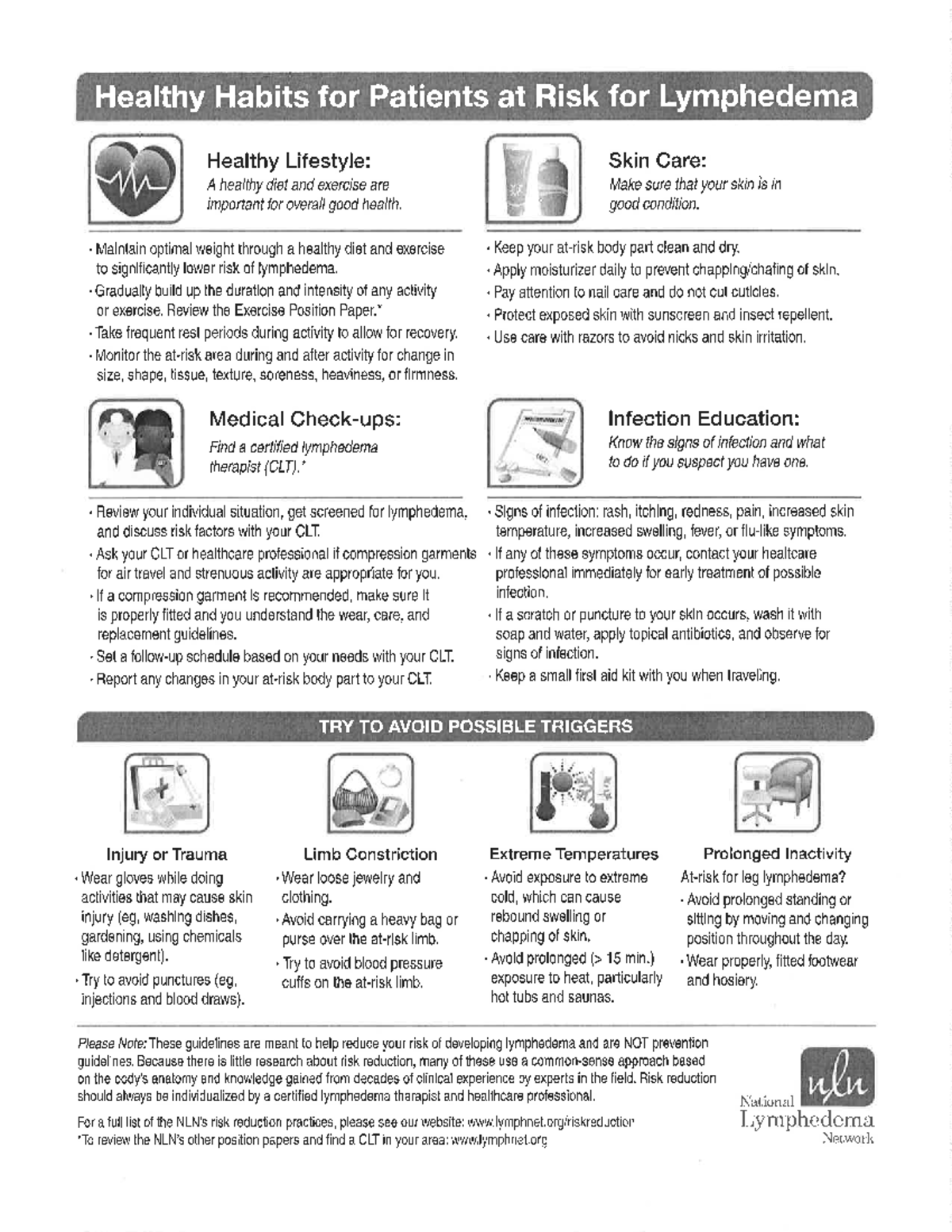 Lymphedema prevention handout-1 - NURS 327 - Studocu