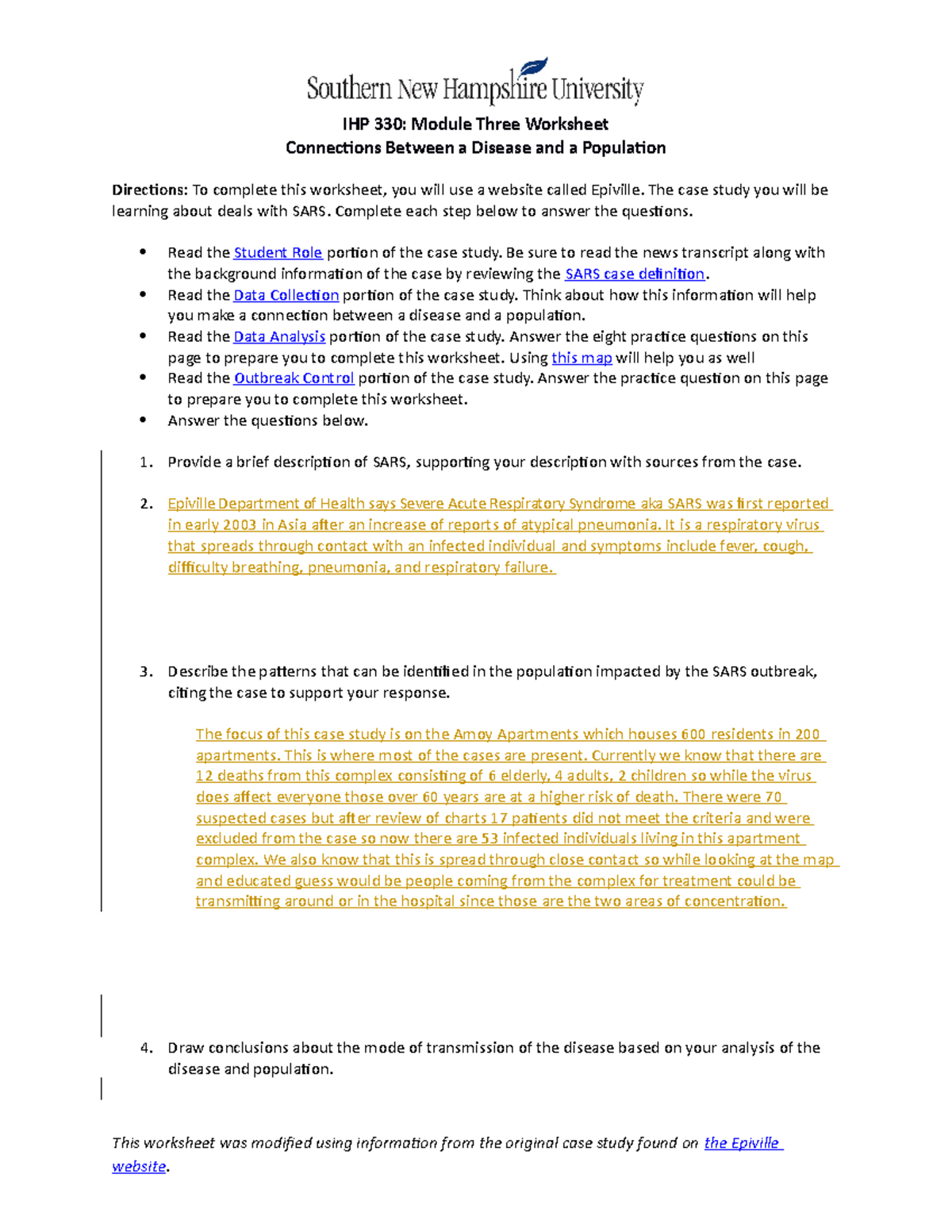 IHP 330 Module Three Worksheet - IHP 330: Module Three Worksheet ...