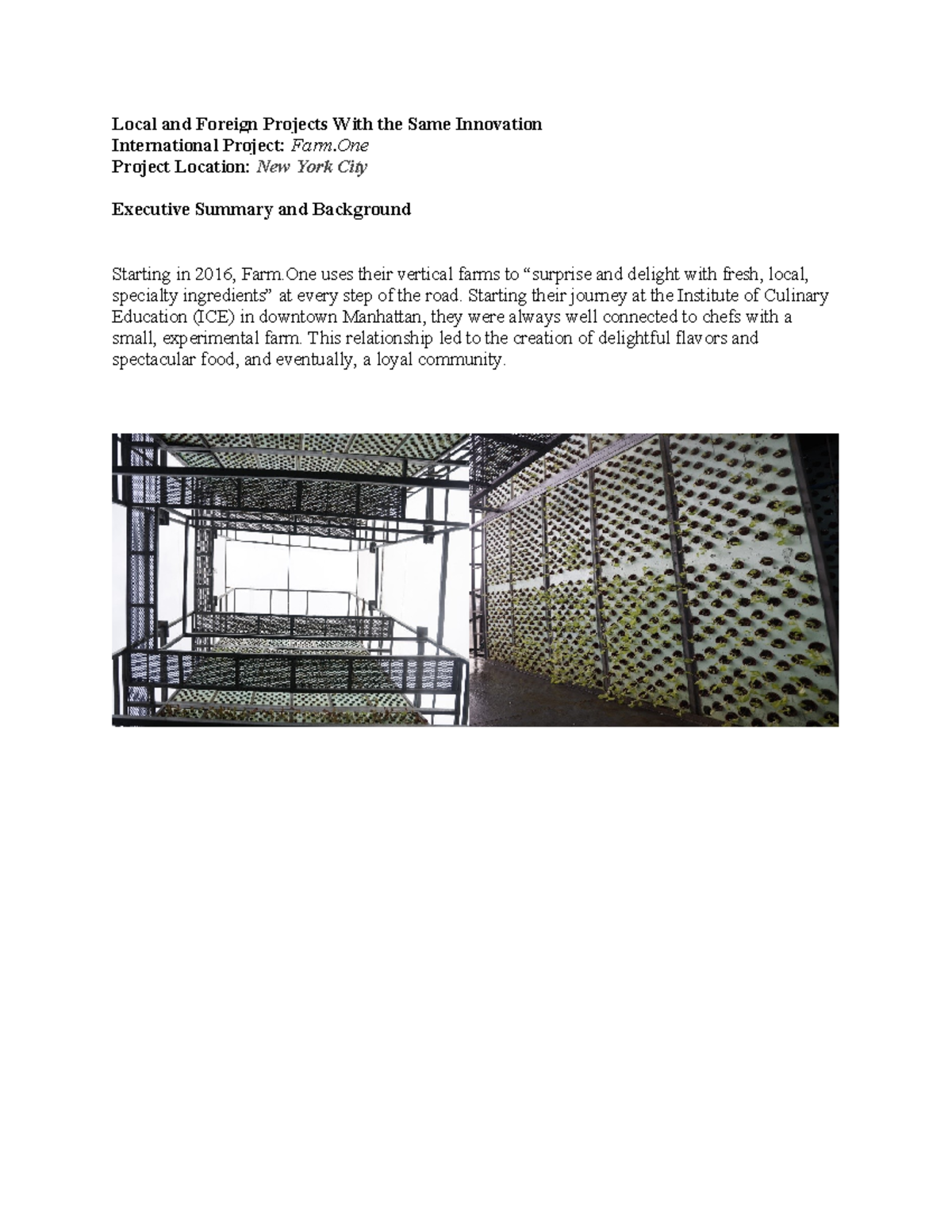 Local and Foreign Projects With the Same Innovation - Local and Foreign ...