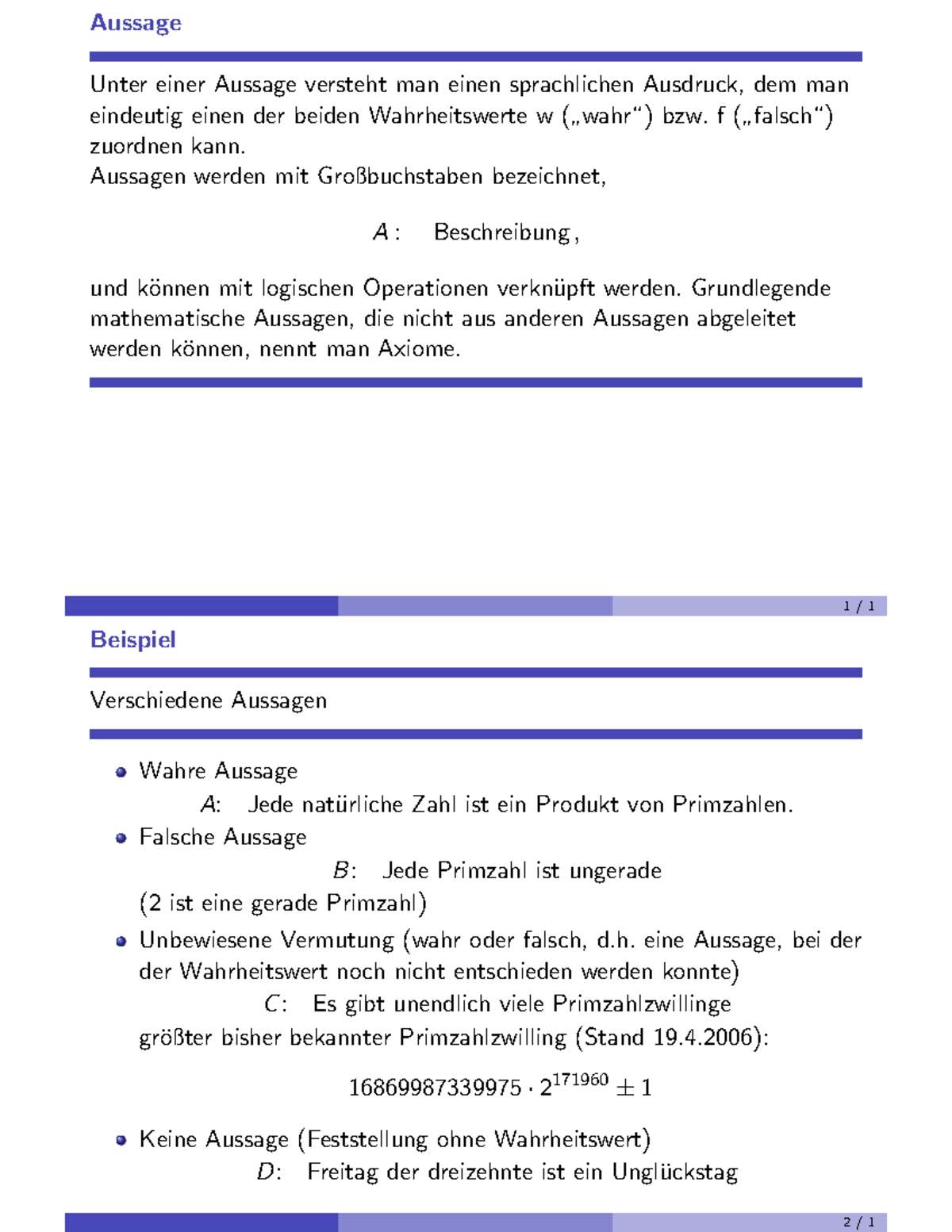 Folien Mathematische Grundlagen - Höhere Mathematik I - Uni Stuttgart ...