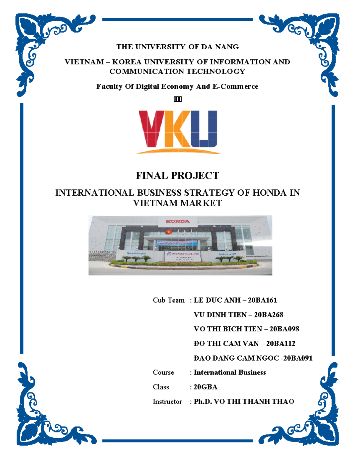 KINH Doanh QUOC TE - Vku - THE UNIVERSITY OF DA NANG VIETNAM – KOREA UNIVERSITY OF INFORMATION ...