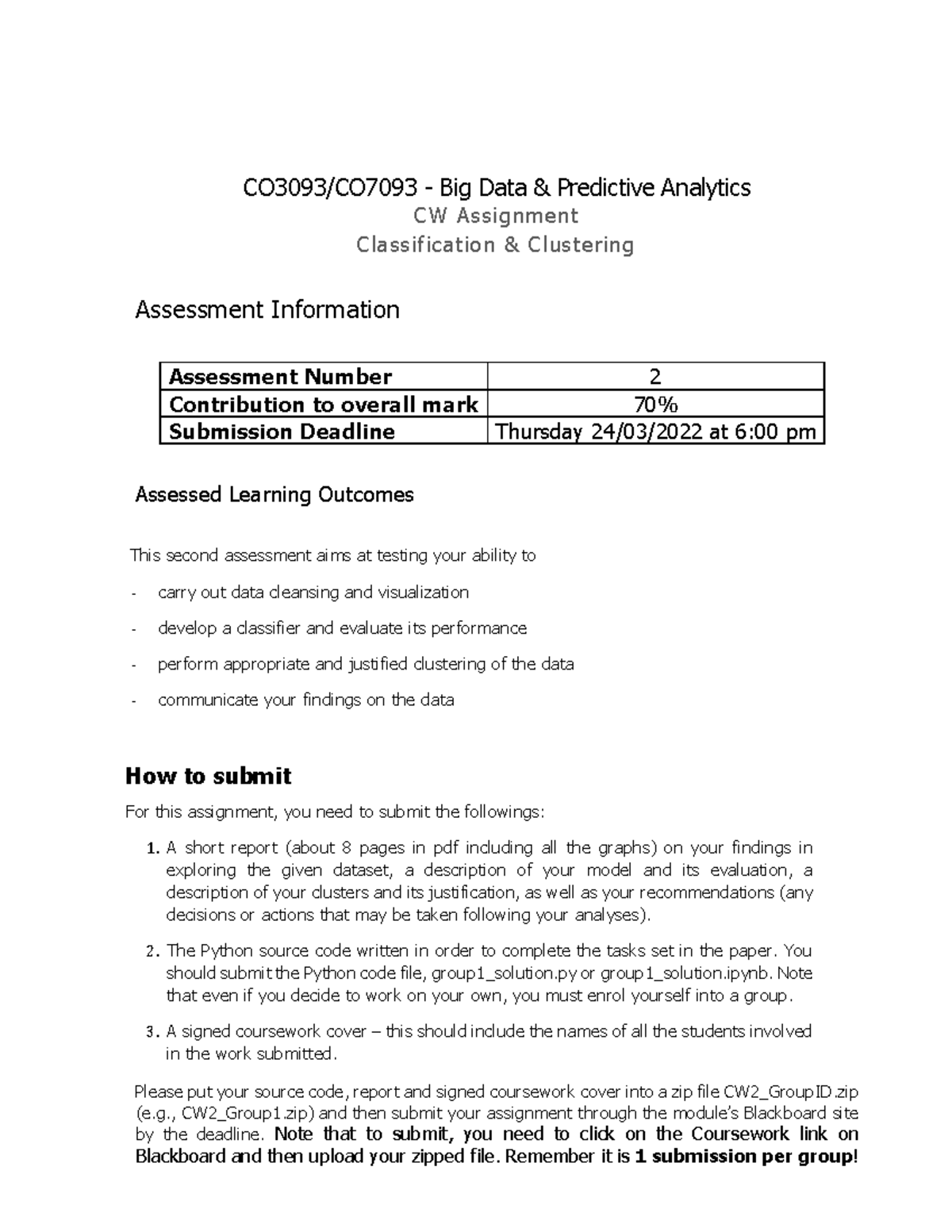 Assignmnent 22 - I will not tell - CO3093/CO7093 - Big Data & Predictive Analytics CW Assignment ...