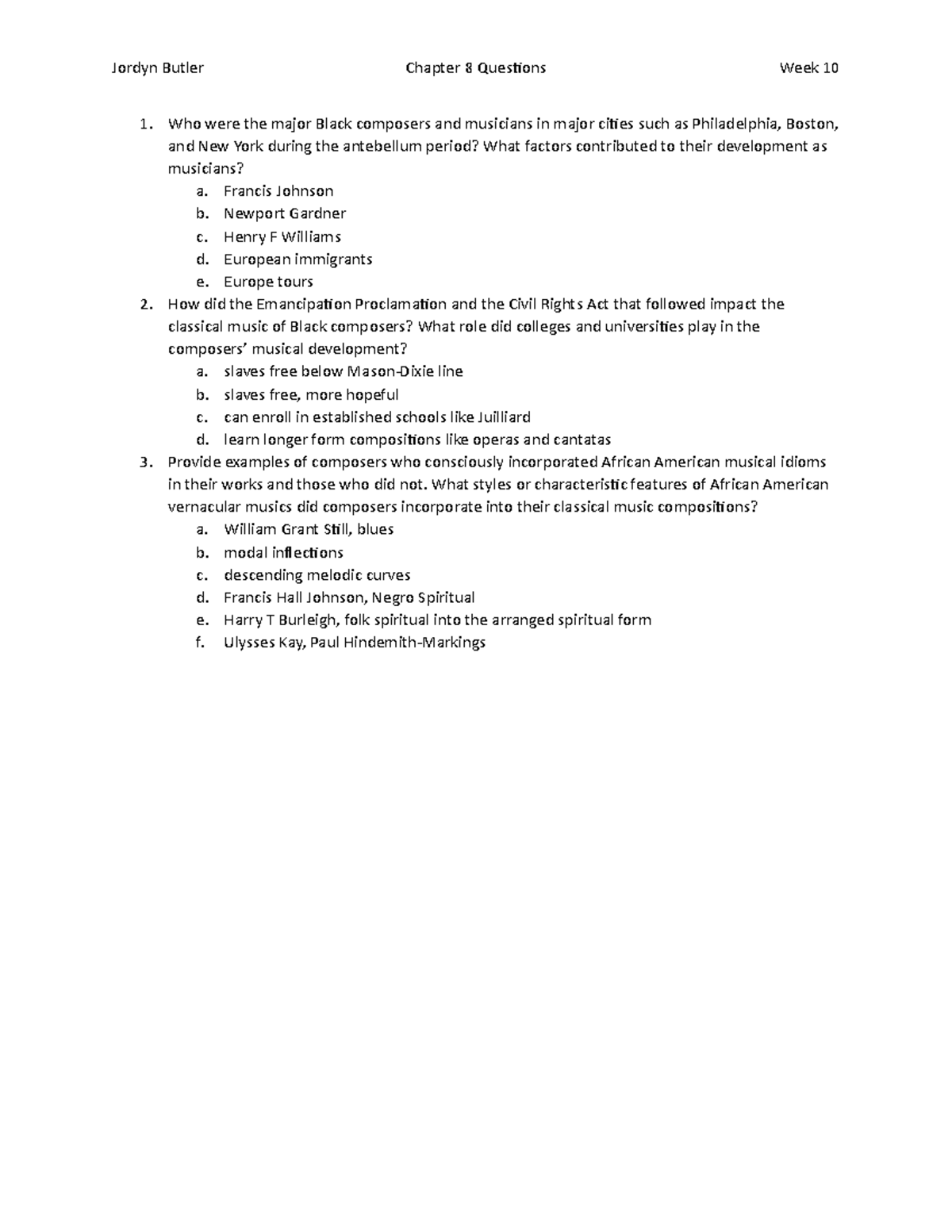 Chapter 8 Questions - Jordyn Butler Chapter 8 Questions Week 10 Who ...