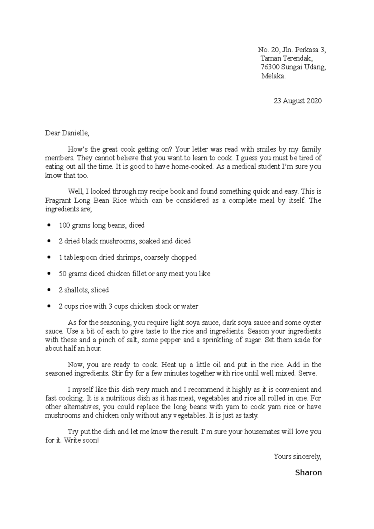 7. Sharing a recipe with a friend overseas - English - MMU - Studocu