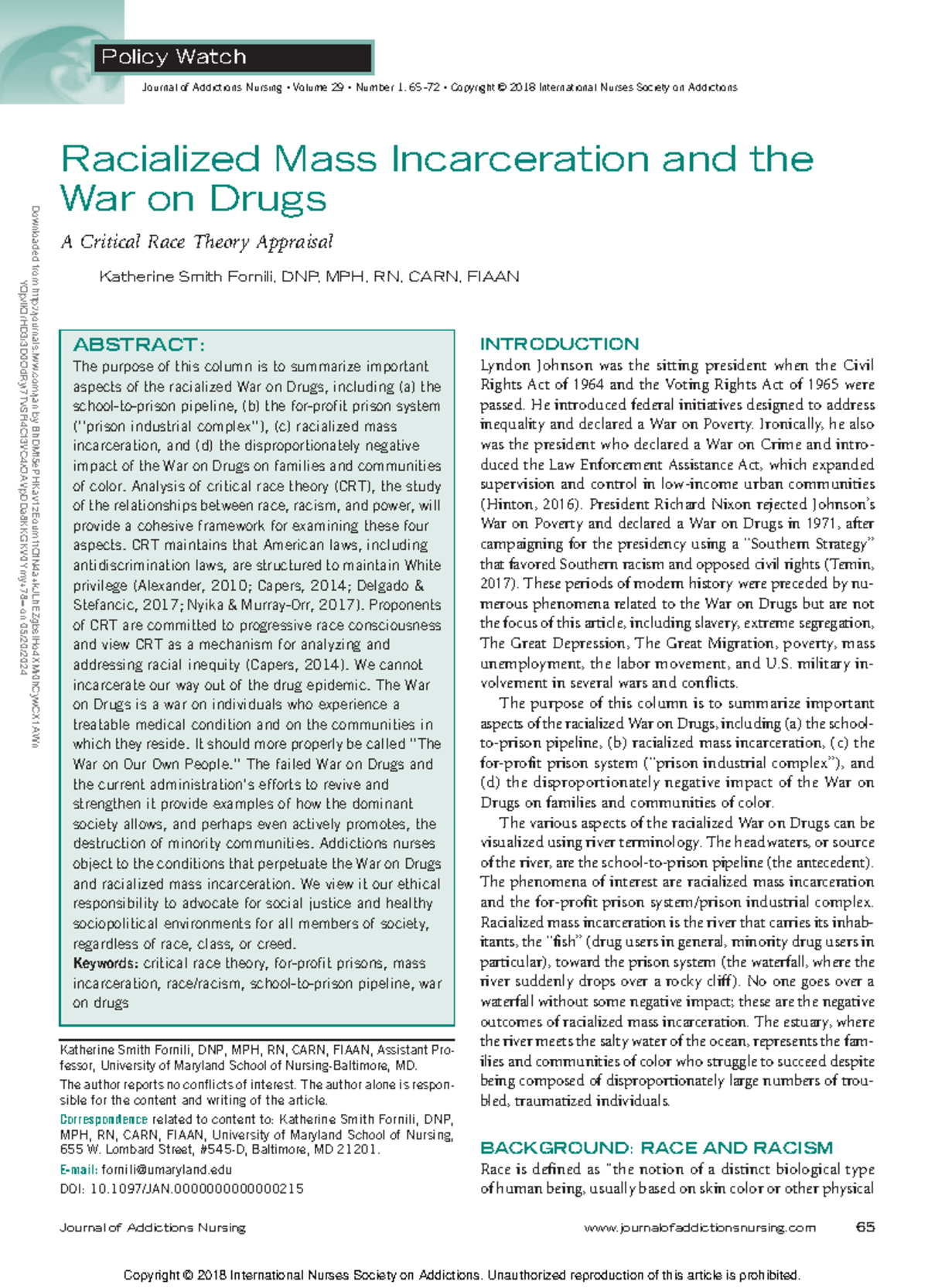 Racialized mass incarceration and the war on - Racialized Mass ...