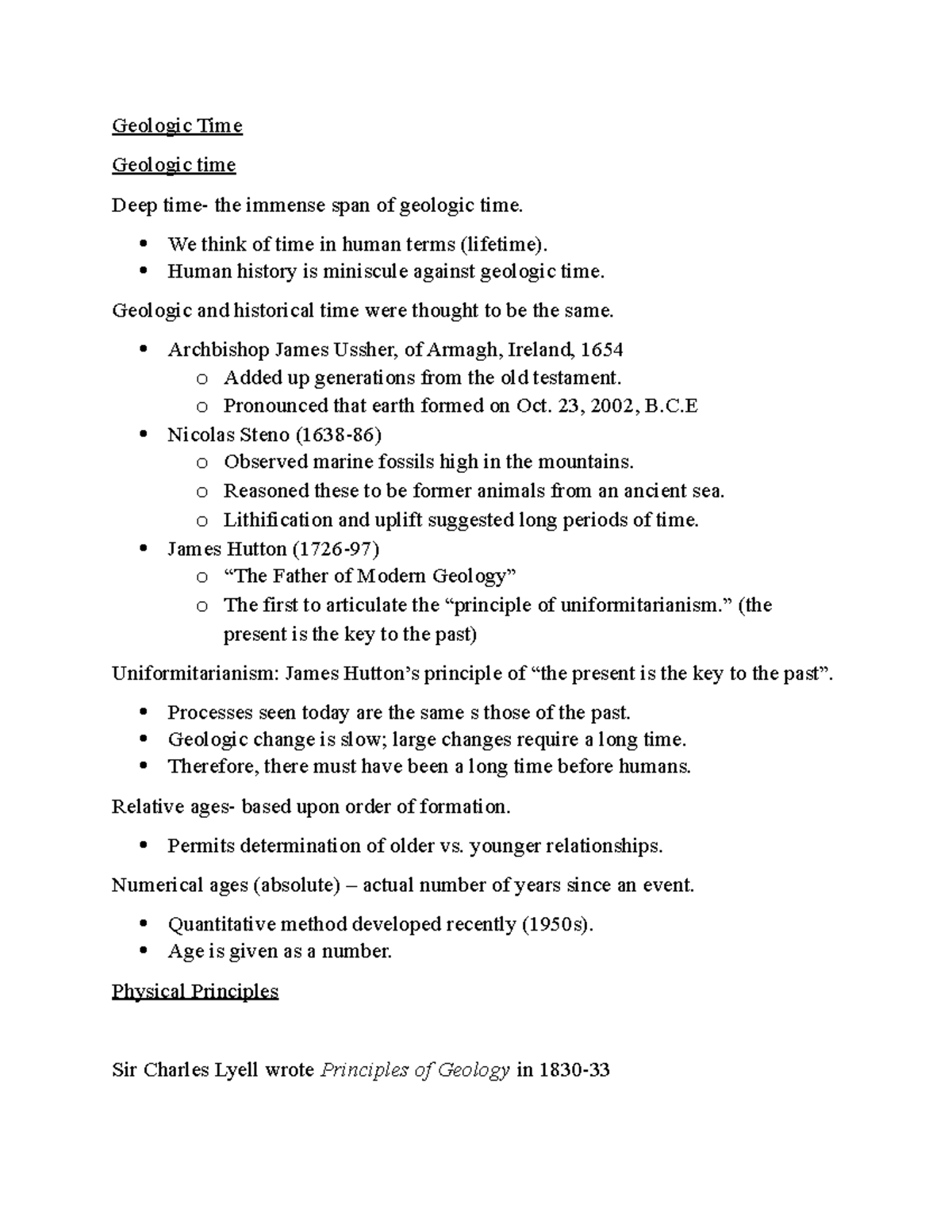 Geologic Time - Geologic Time Geologic time Deep time- the immense span ...