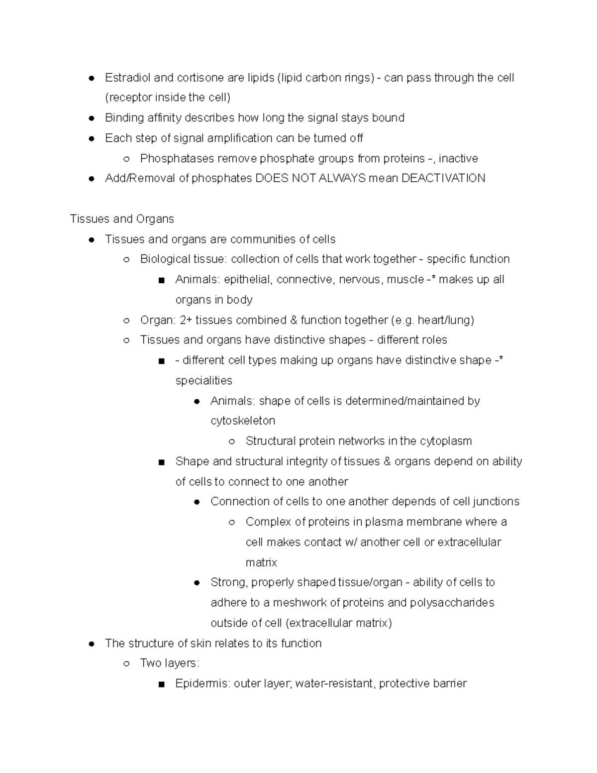 Tissues and Organs - Studocu