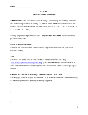 160 Week 2 Pre-Class Assignments Reviewed 100923 (1) (2) - 160 Week 2 ...