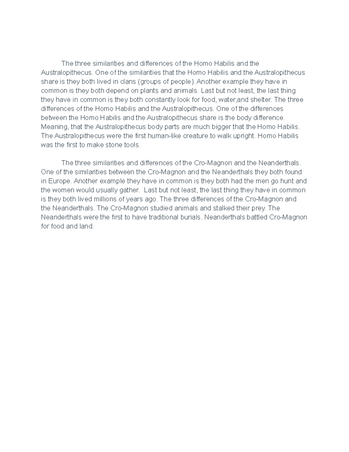 Pre-Modern History - The three similarities and differences of the Homo ...