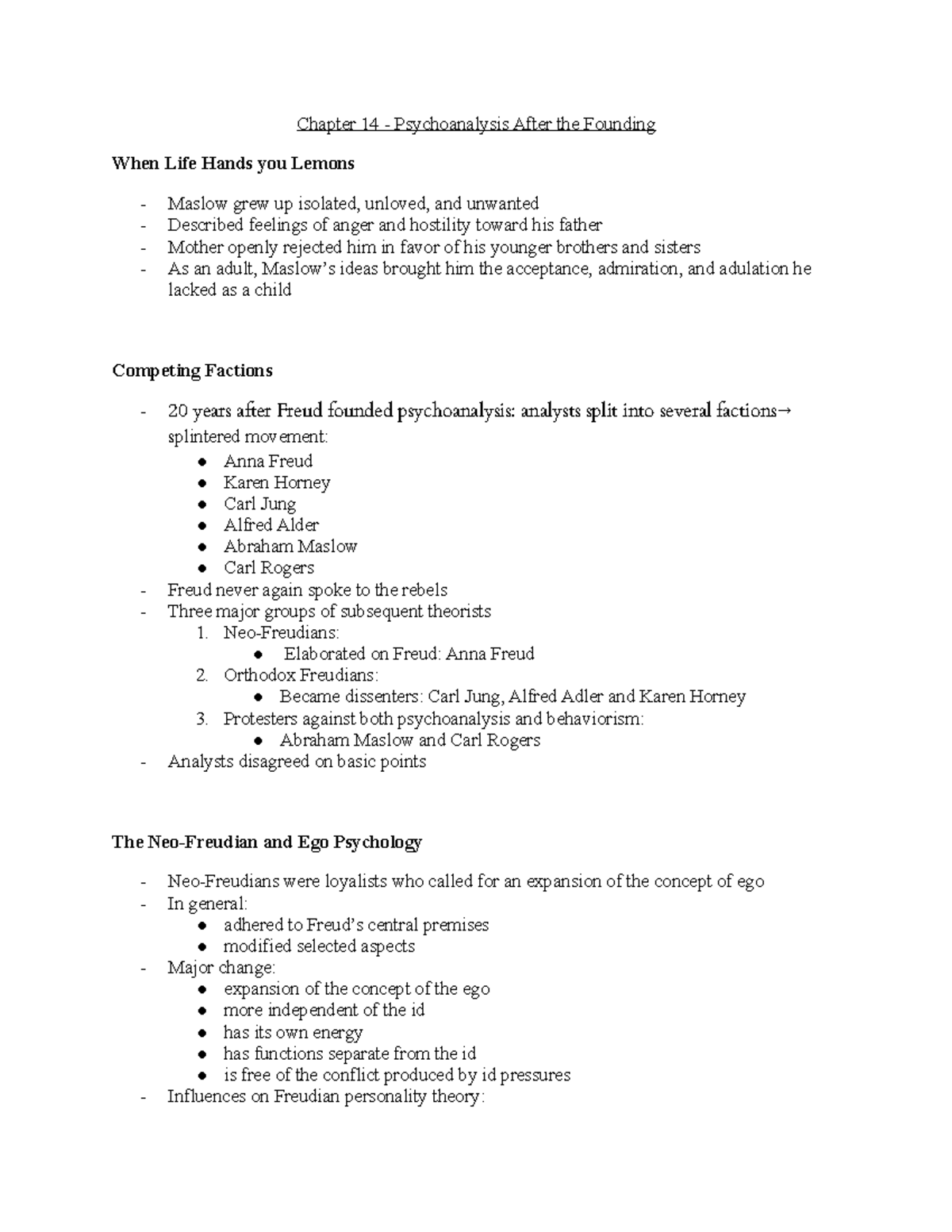 CH 14 PSYCH 415 0 - CH 14 NOTES Psyc 4150 Edwin Brainerd - Chapter 14 ...