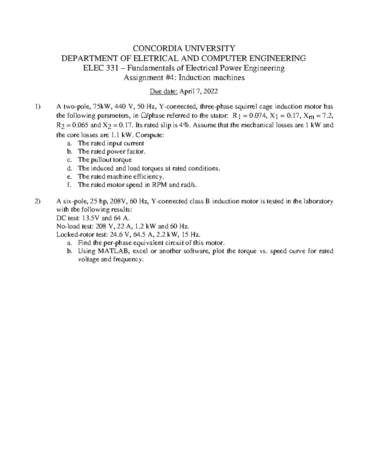 Assignment number four for winter 2022 - CONCORDIA UNIVERSITY ...